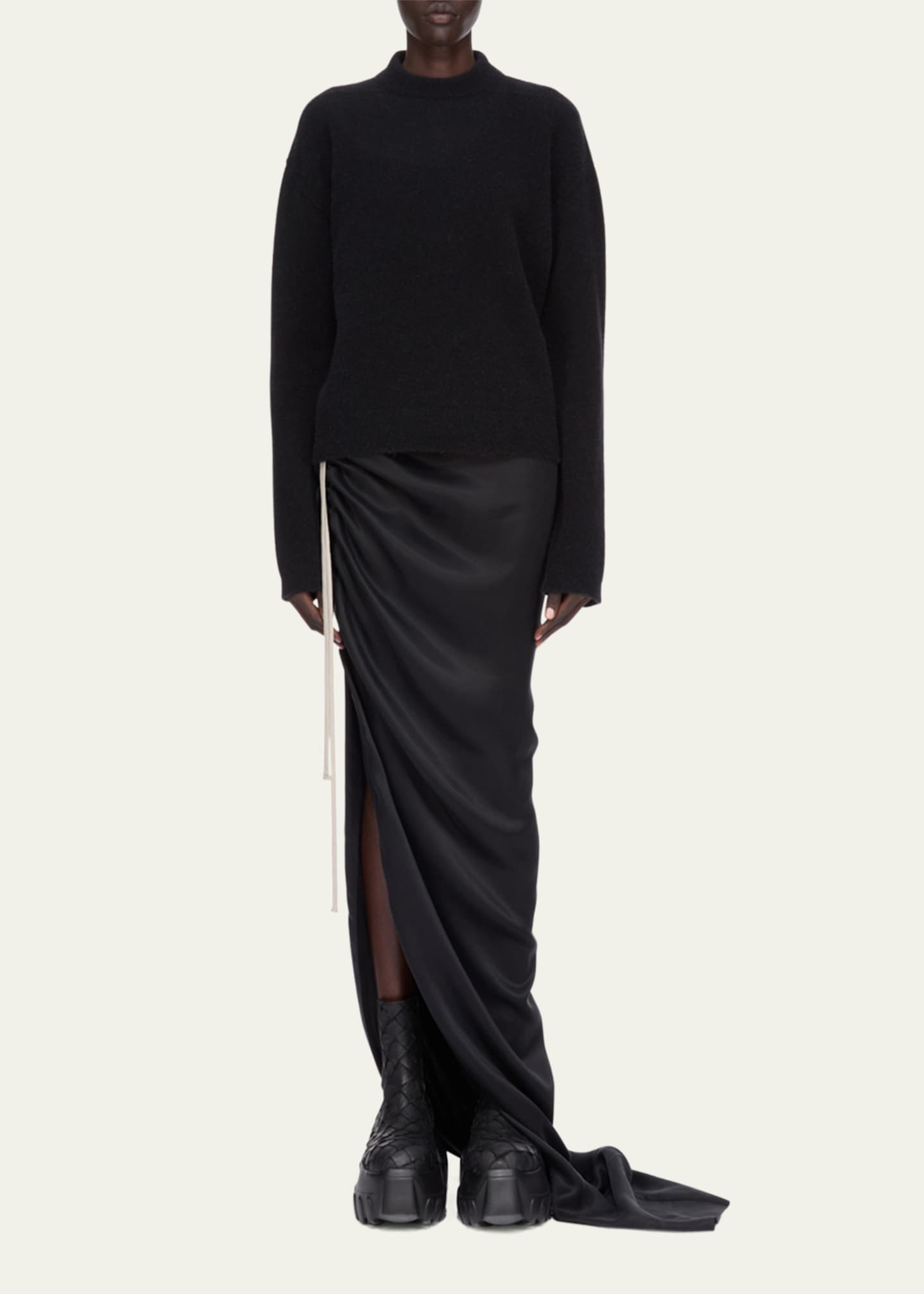 Rick Owens Draped Slit Maxi Skirt - Bergdorf Goodman