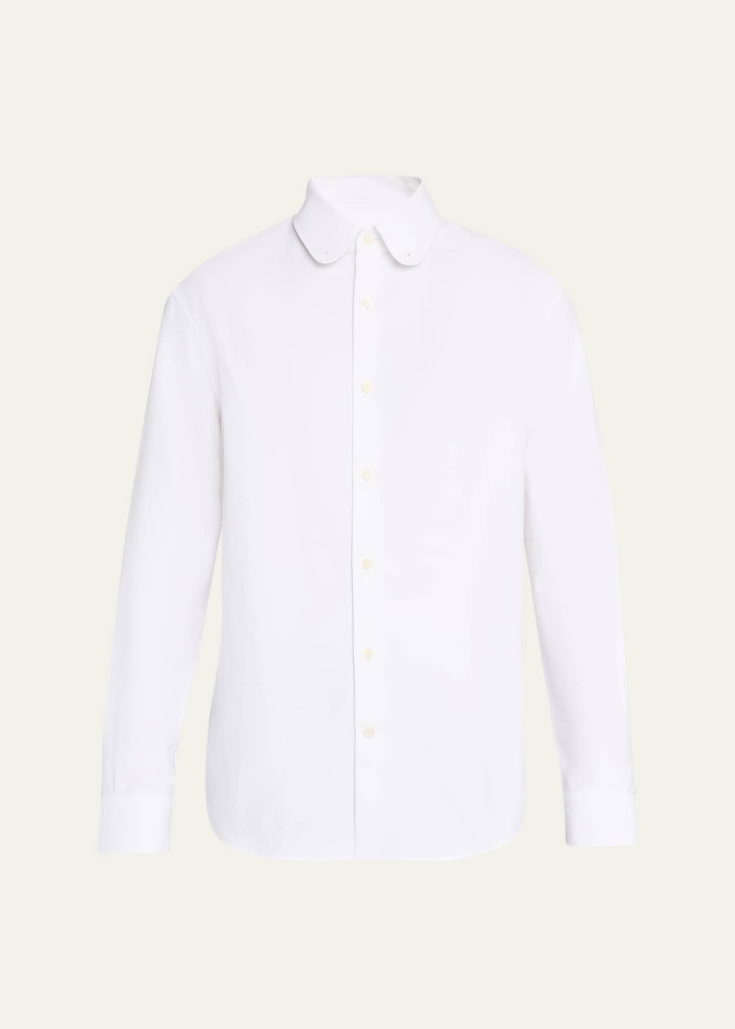 Loro Piana Men's Elia Cotton Round-Collar Sport Shirt - Bergdorf Goodman