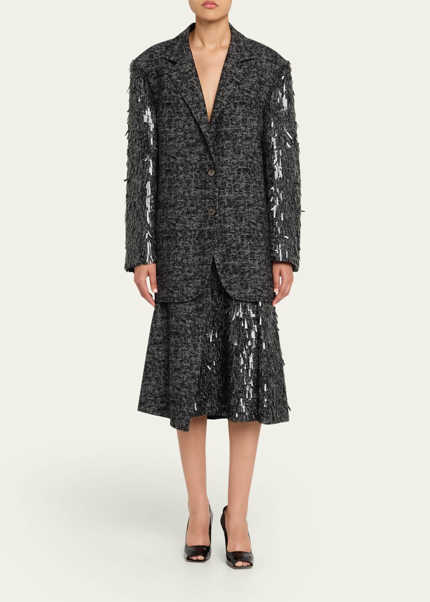 Michael Kors Collection Ryan Blazer with Hand-Embellished Sleeve ...
