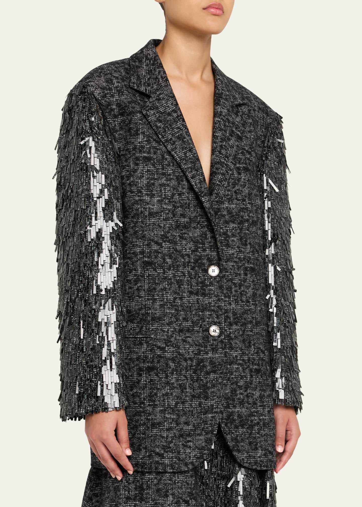 Michael Kors Collection Ryan Blazer with Hand-Embellished Sleeve ...