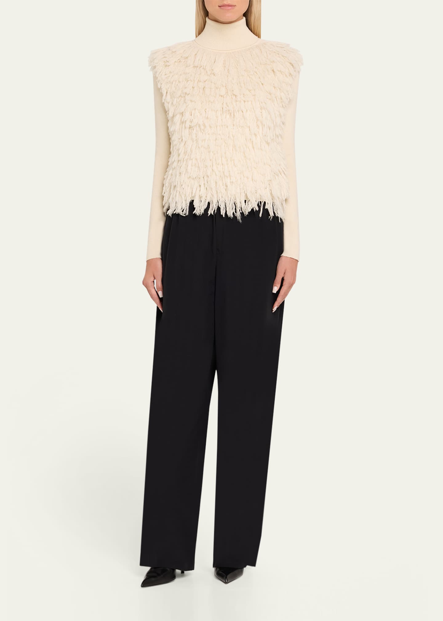 Brandon Maxwell The Chapin Furry Knit Turtleneck Sweater - Bergdorf Goodman