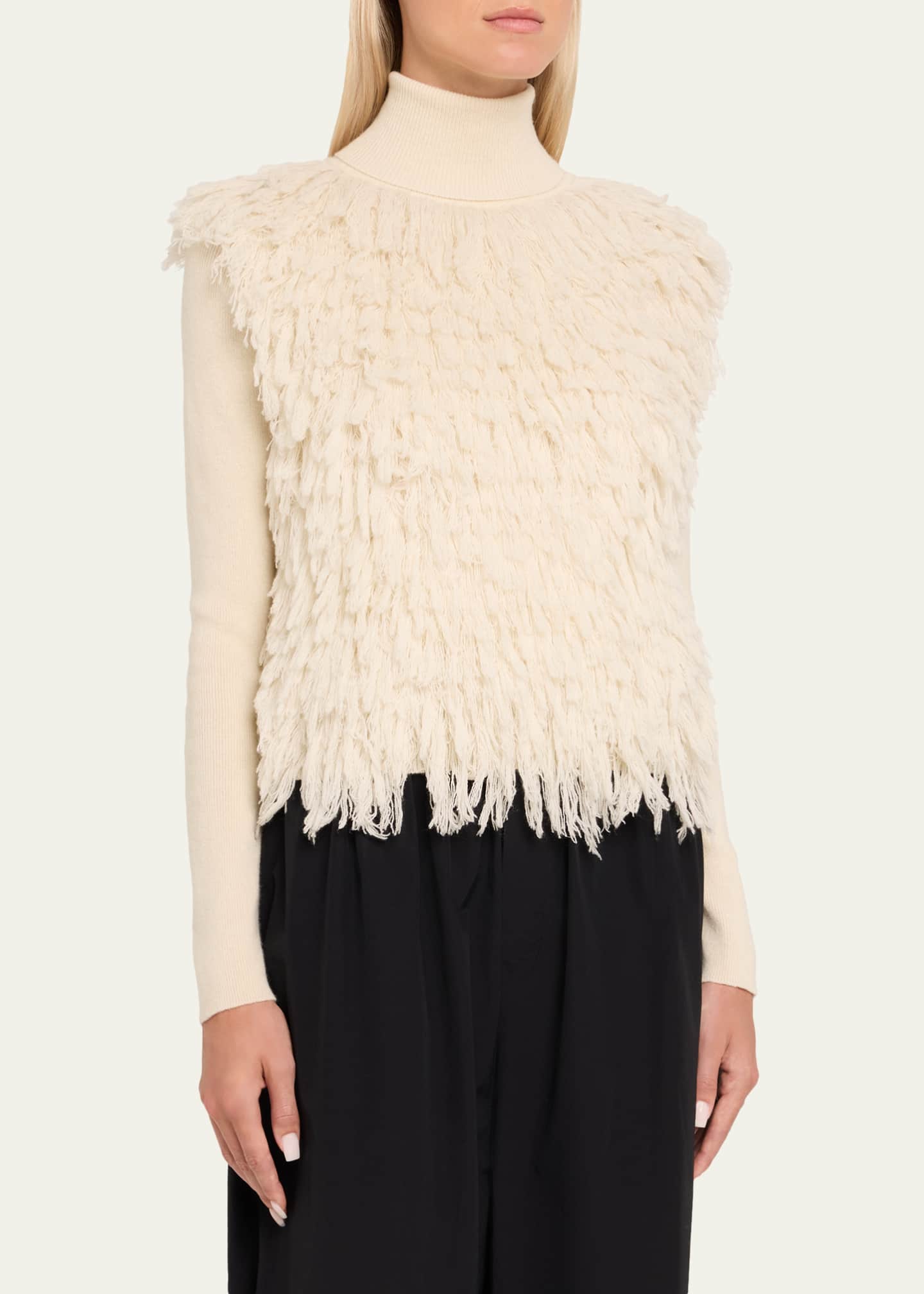 Brandon Maxwell The Chapin Furry Knit Turtleneck Sweater - Bergdorf Goodman