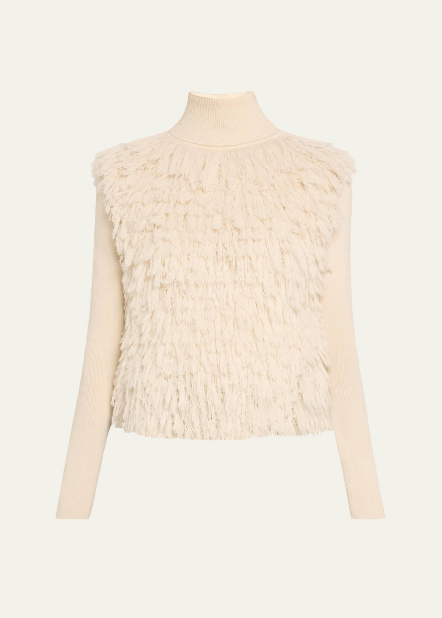 Brandon Maxwell The Chapin Furry Knit Turtleneck Sweater - Bergdorf Goodman