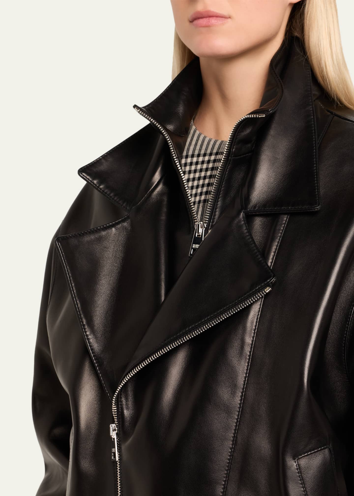 Brandon Maxwell The Emmett Layered Lambskin Leather Jacket - Bergdorf ...