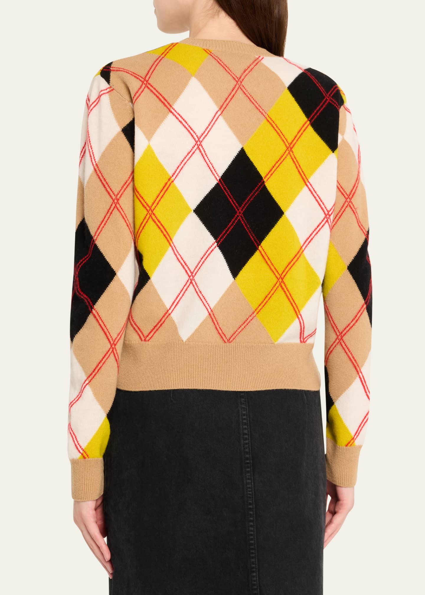 Marc Jacobs Preppy Daisy Argyle Crewneck Sweater - Bergdorf Goodman