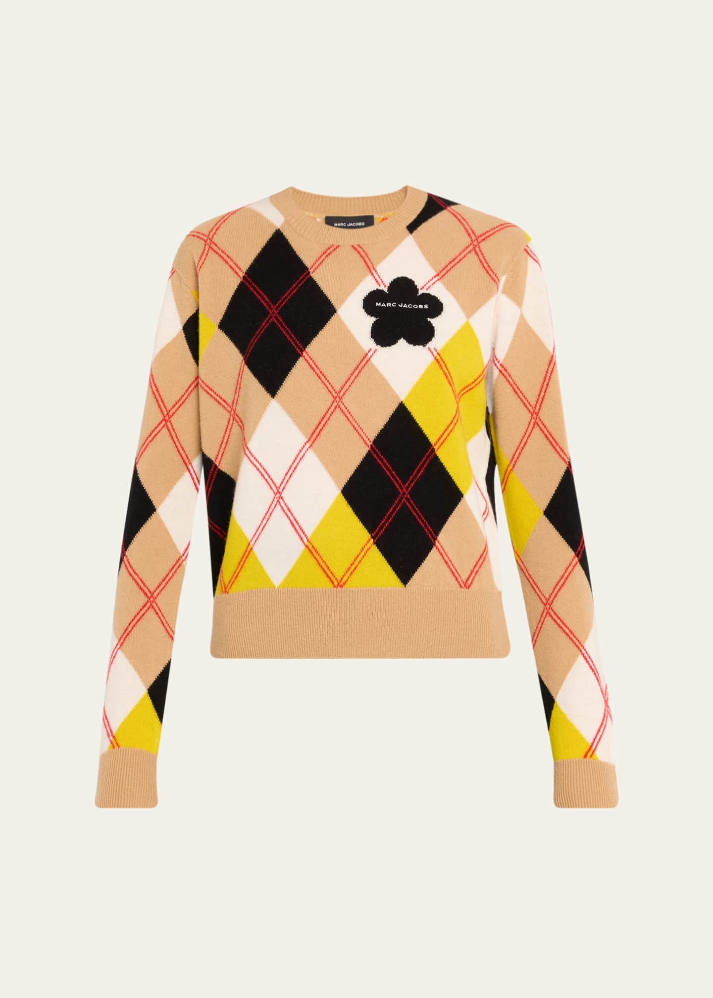 Marc Jacobs Preppy Daisy Argyle Crewneck Sweater - Bergdorf Goodman