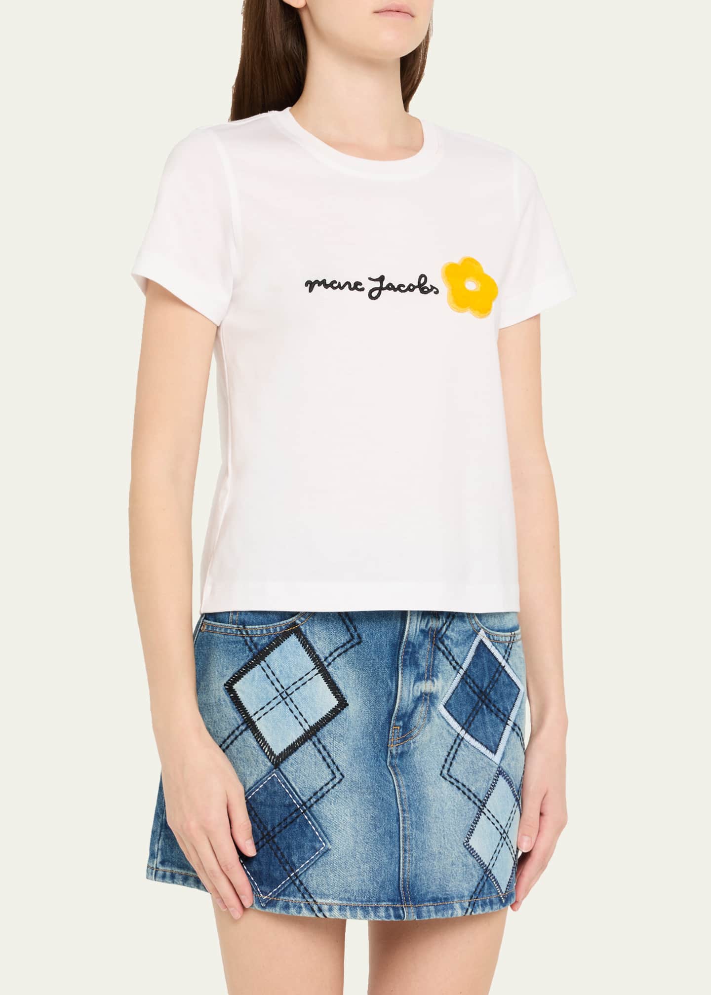 Marc Jacobs Logo Flower Applique T-Shirt - Bergdorf Goodman