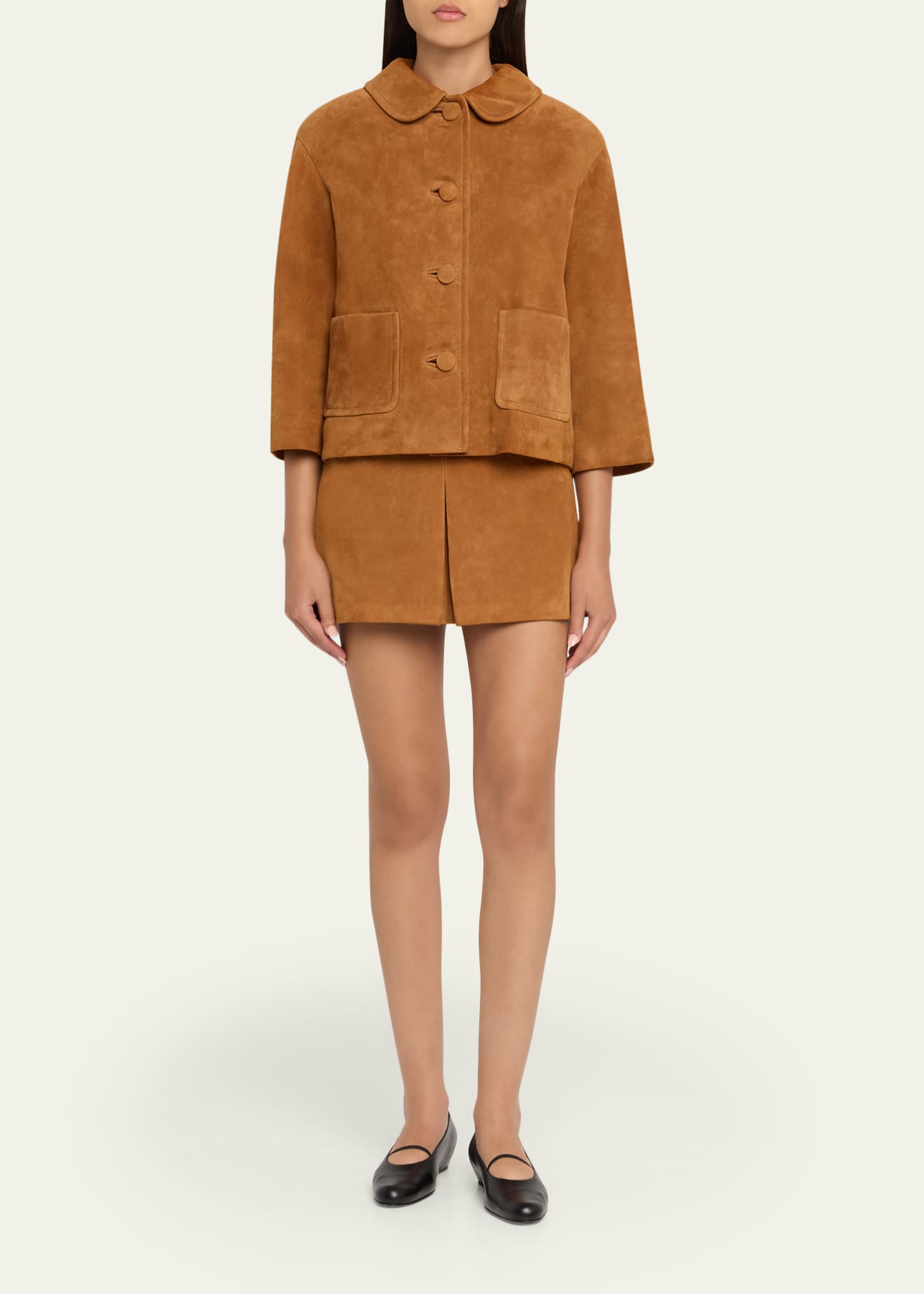 Marc Jacobs Suede Pleat Mini Skirt - Bergdorf Goodman