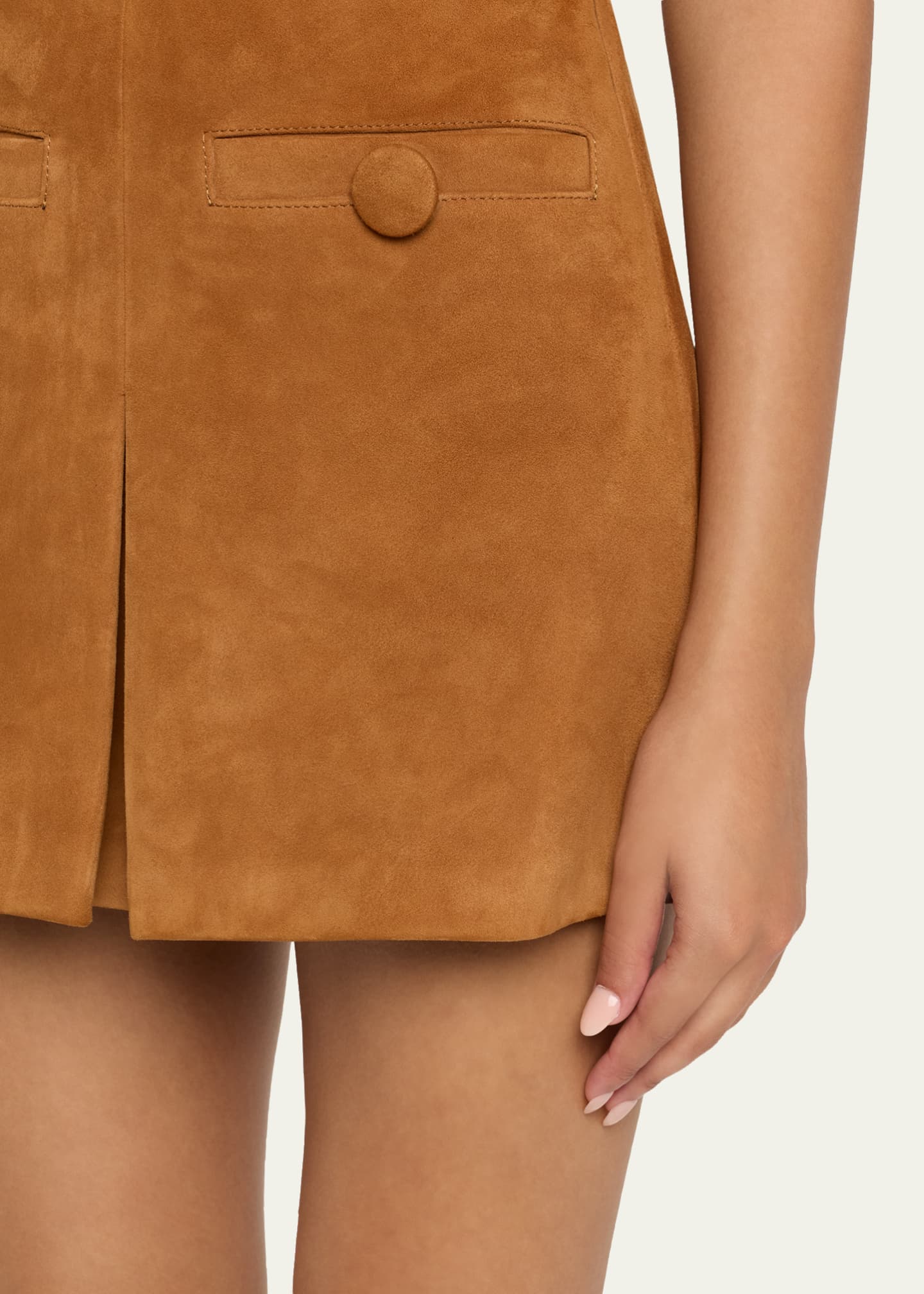 Marc Jacobs Suede Pleat Mini Skirt - Bergdorf Goodman