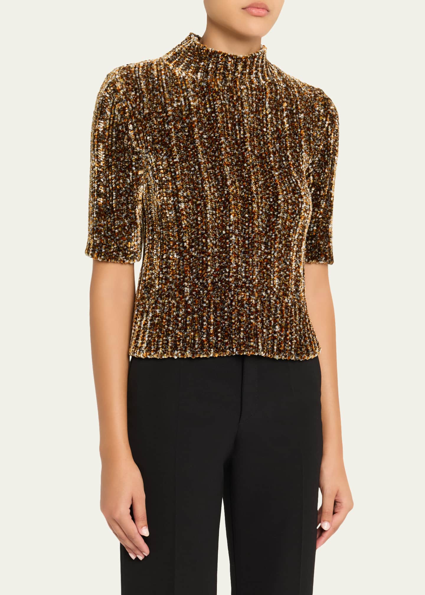Dries Van Noten Terri Short-Sleeve Sweater - Bergdorf Goodman