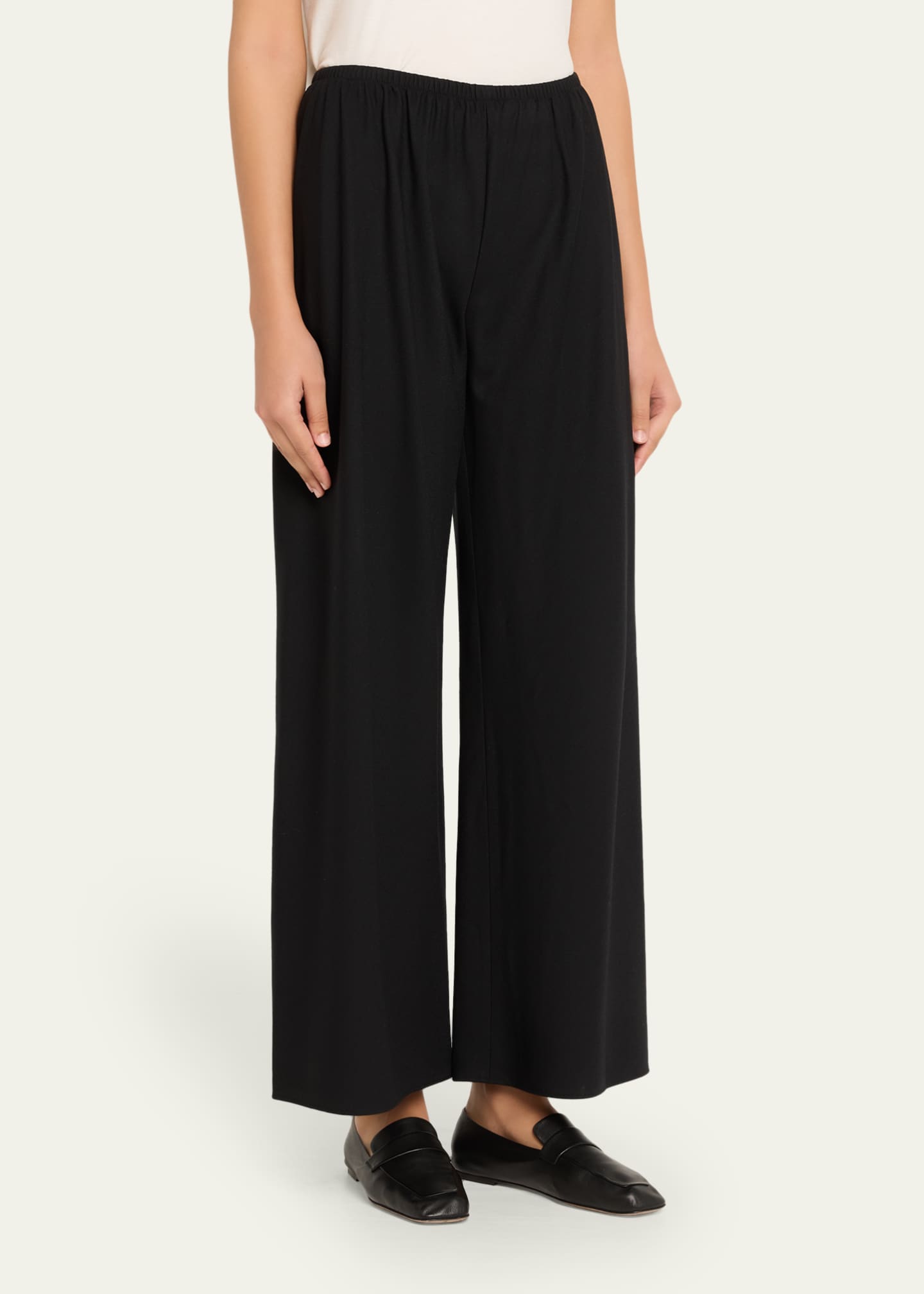 THE ROW Gala Wool Wide-Leg Pull-On Pants - Bergdorf Goodman