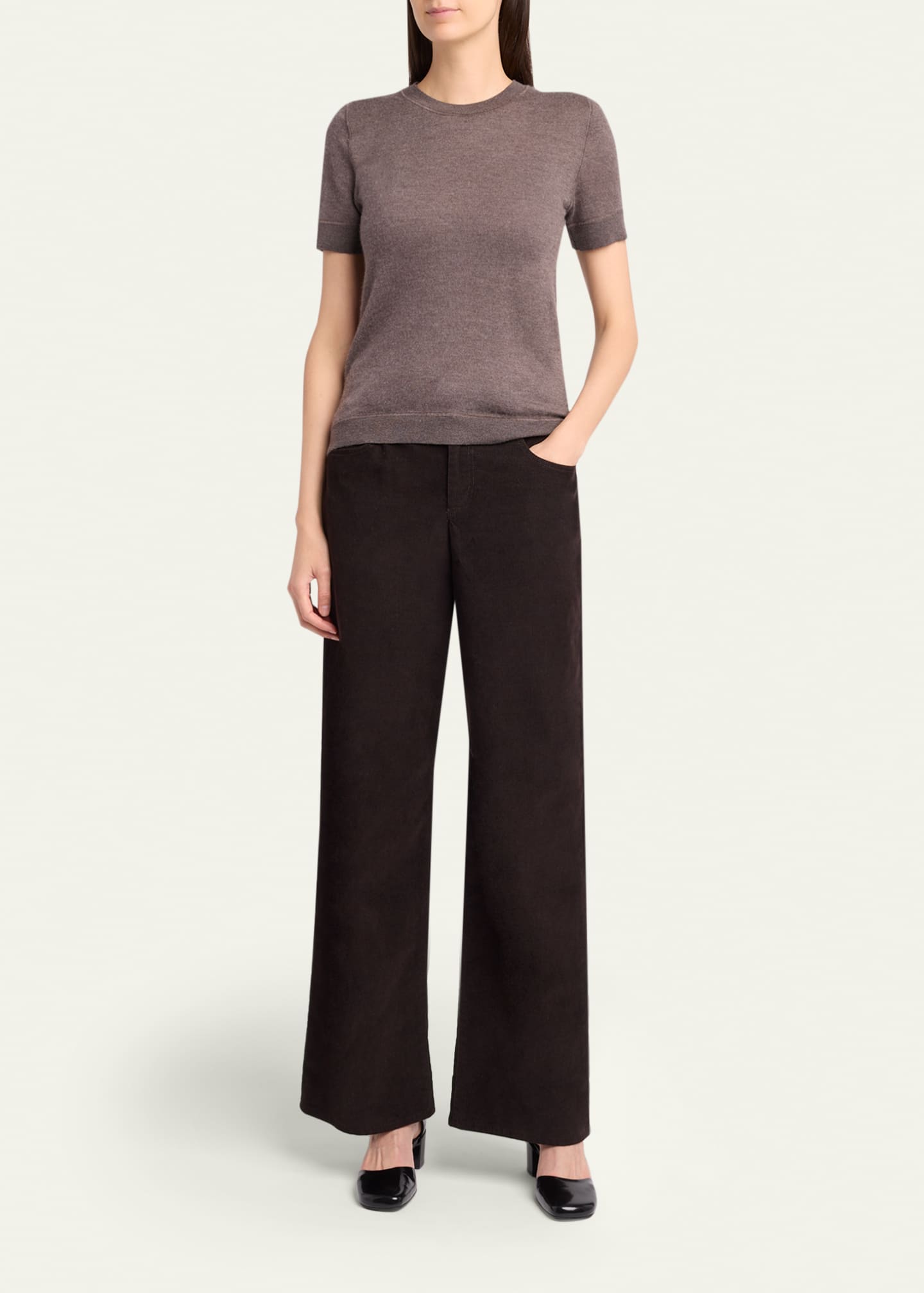 THE ROW Linnea Short-Sleeve Cashmere Top - Bergdorf Goodman