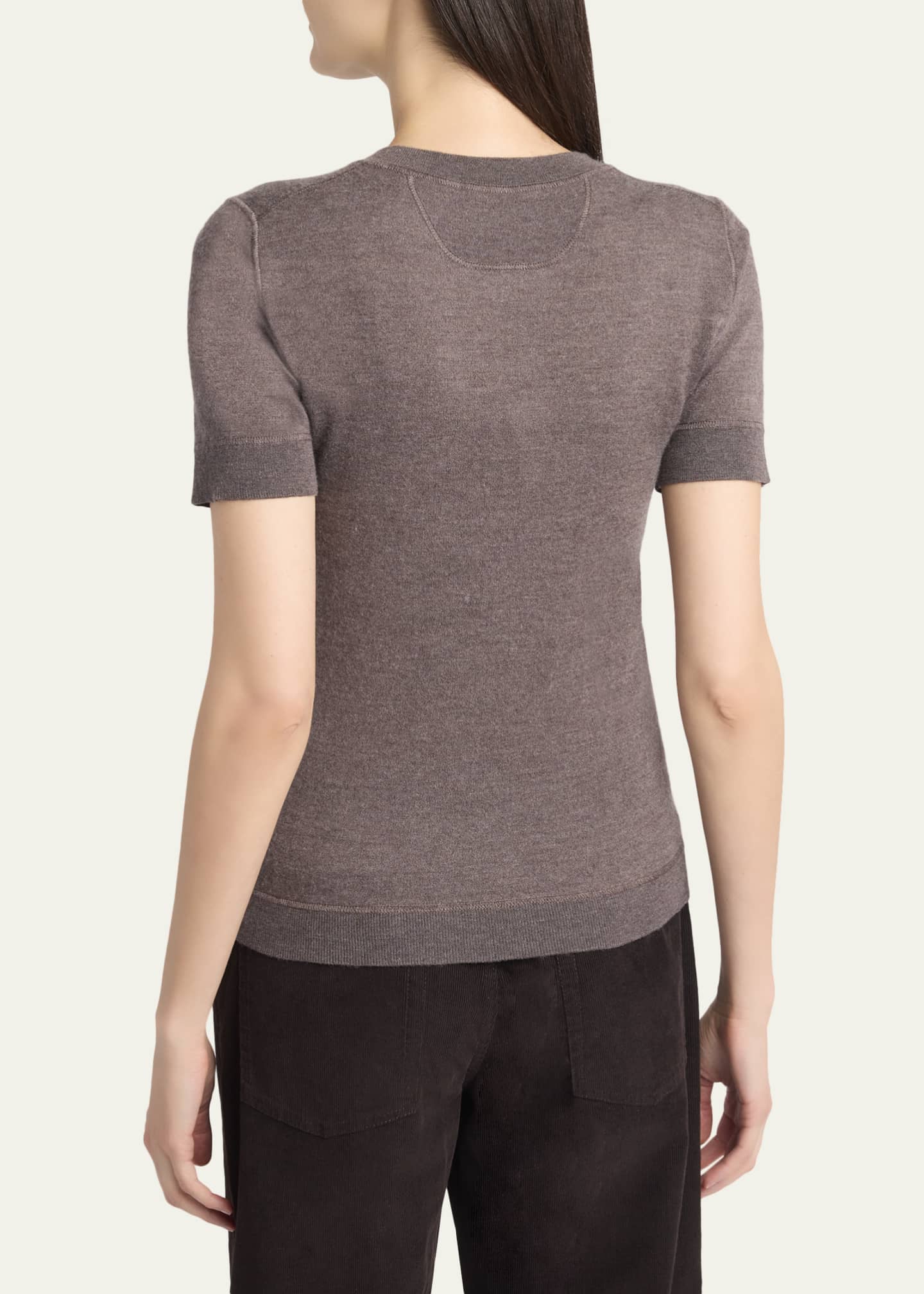 THE ROW Linnea Short-Sleeve Cashmere Top - Bergdorf Goodman