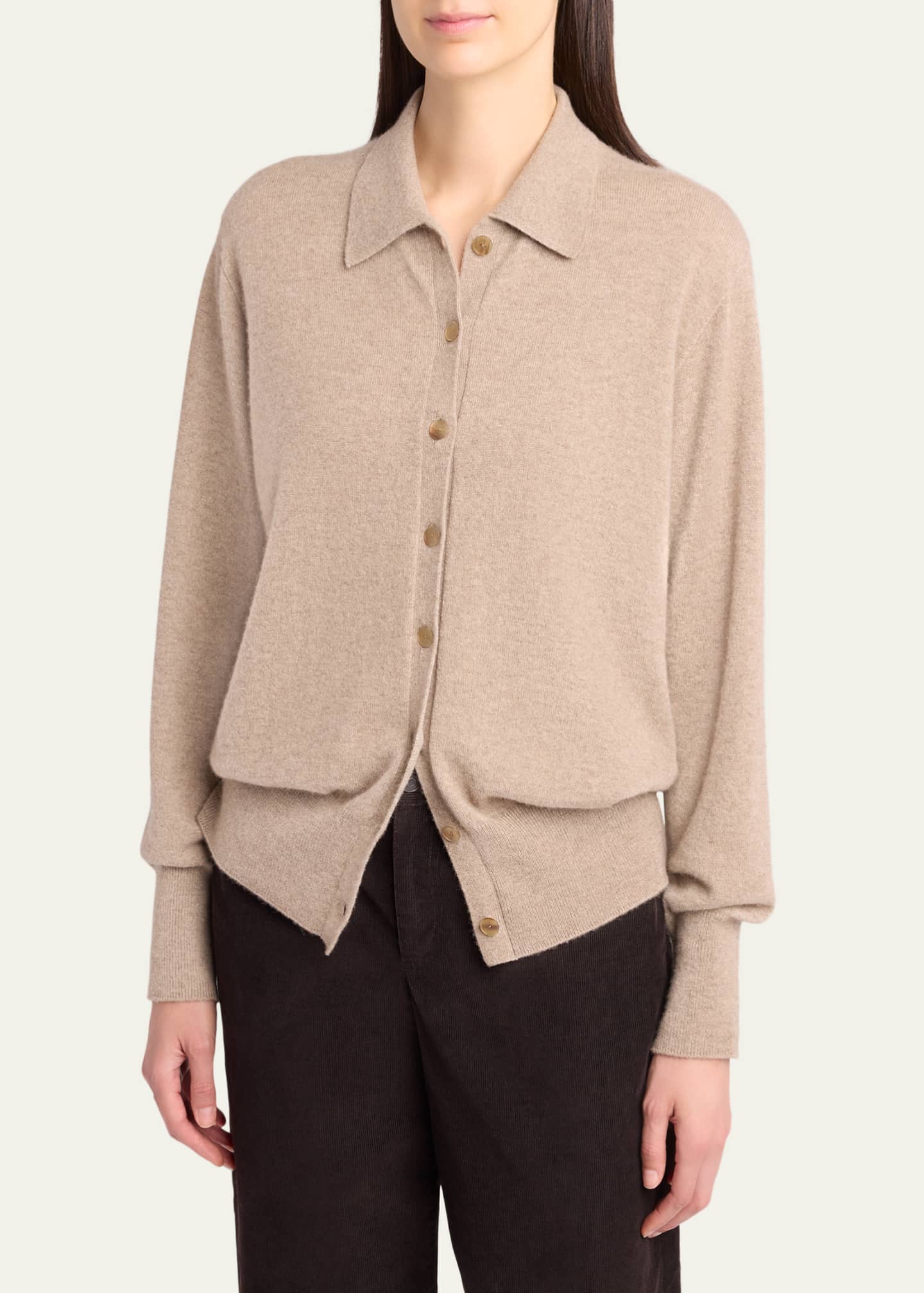 THE ROW Lillia Cashmere Collared Cardigan - Bergdorf Goodman