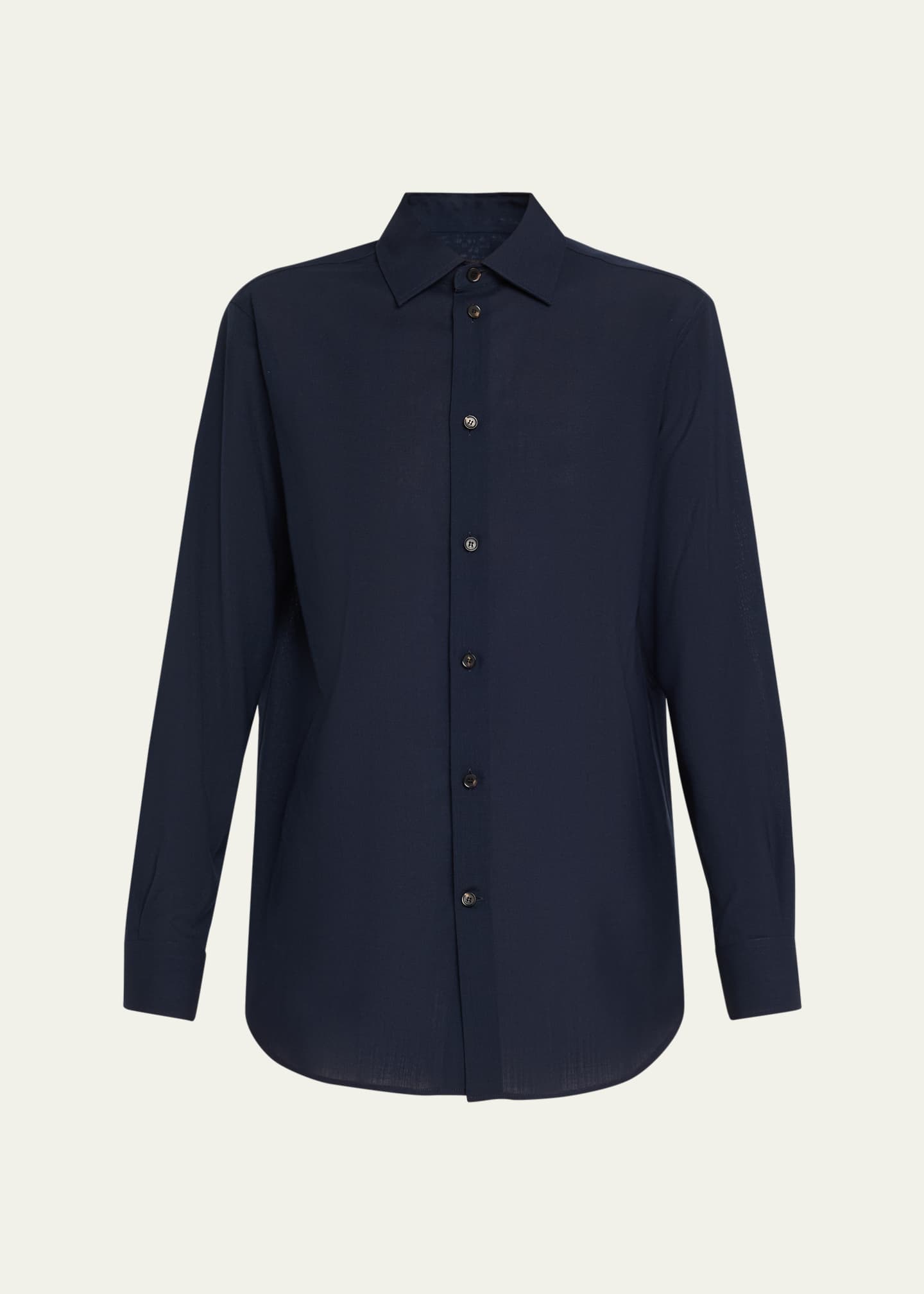 Loro Piana Thea Button-Down Wool Shirt - Bergdorf Goodman