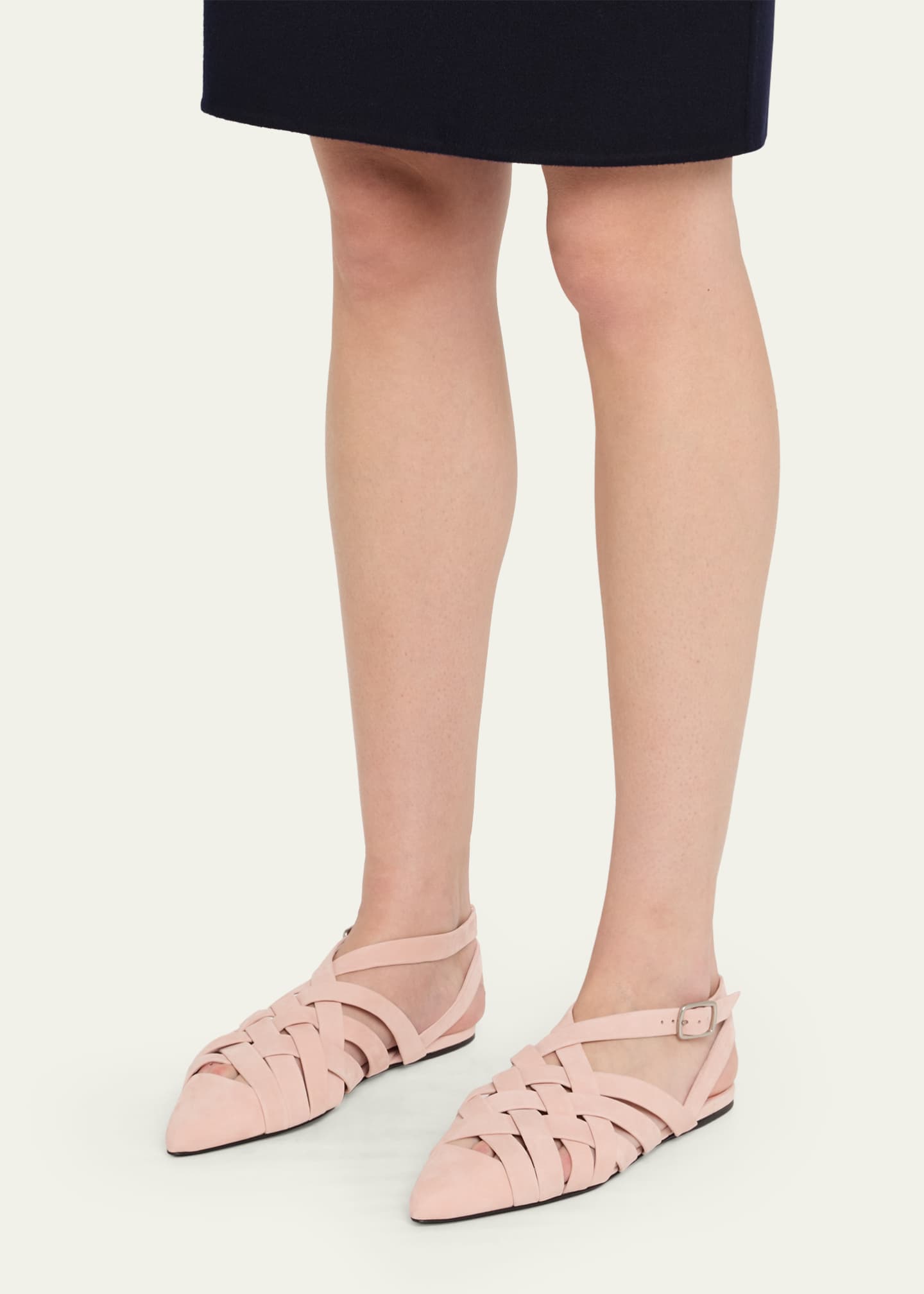 Loro Piana Silene Woven Suede Sandals - Bergdorf Goodman