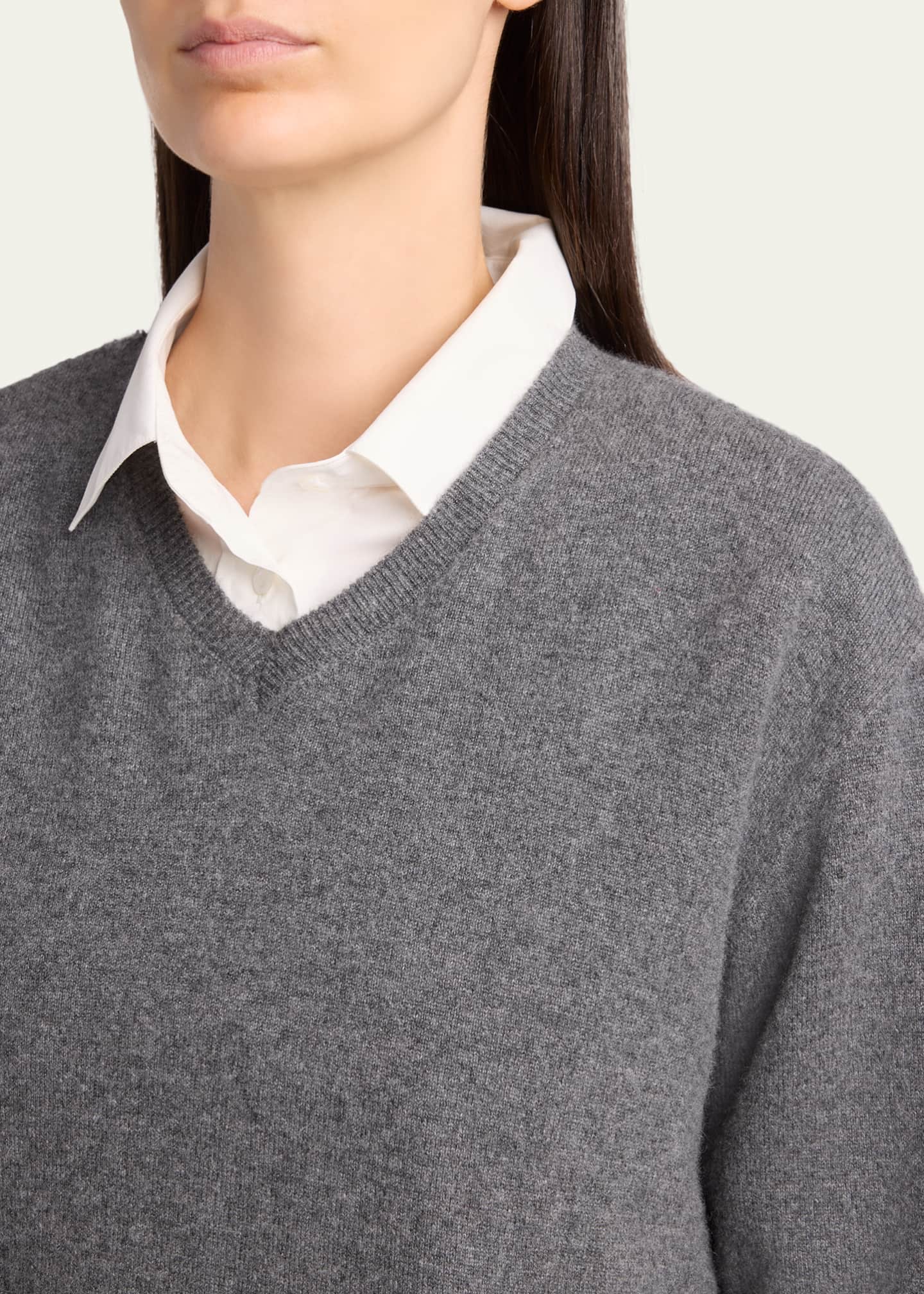 THE ROW Ligeia V-Neck Cashmere Sweater - Bergdorf Goodman