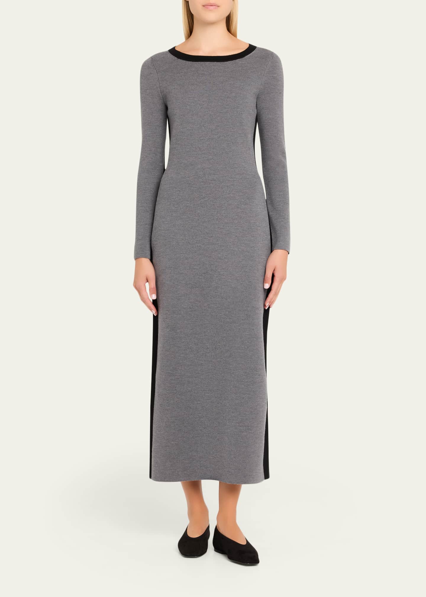 ZANKOV Angie Colorblock Long-Sleeve Ankle Dress - Bergdorf Goodman