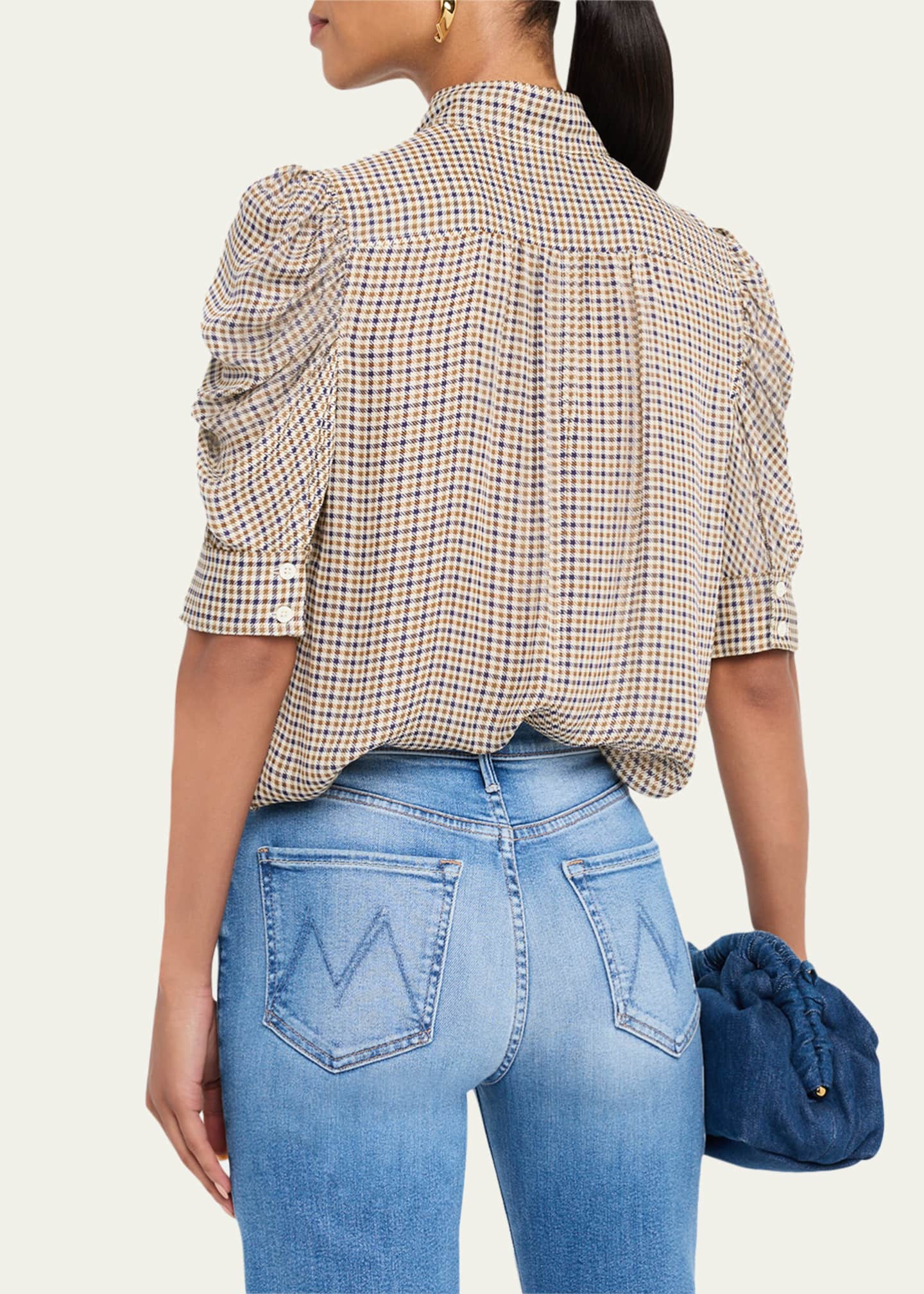 FRAME The Houndstooth Silk Blouse - Bergdorf Goodman