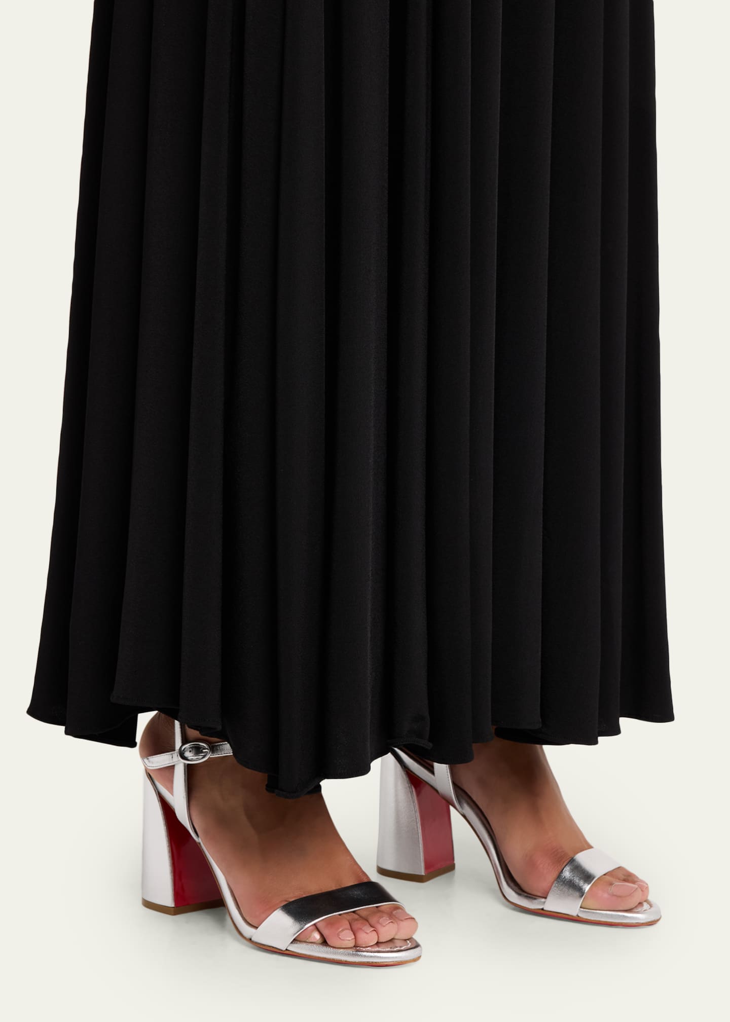 Christian Louboutin 85mm Miss Jane Metallic Leather Red Sole Ankle ...