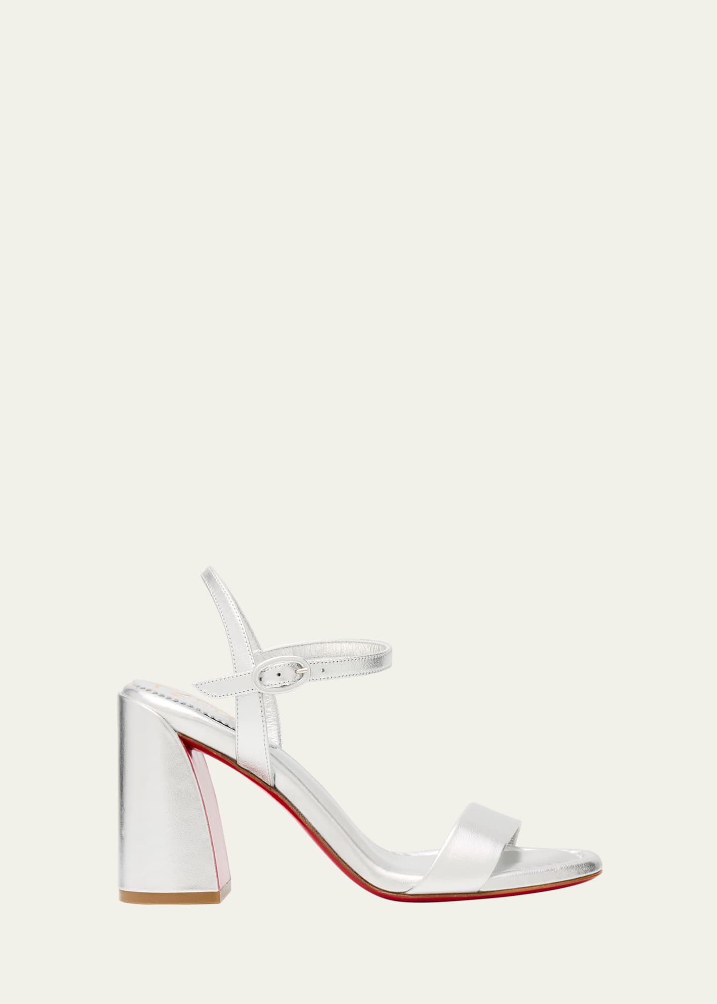 Christian Louboutin 85mm Miss Jane Metallic Leather Red Sole Ankle ...