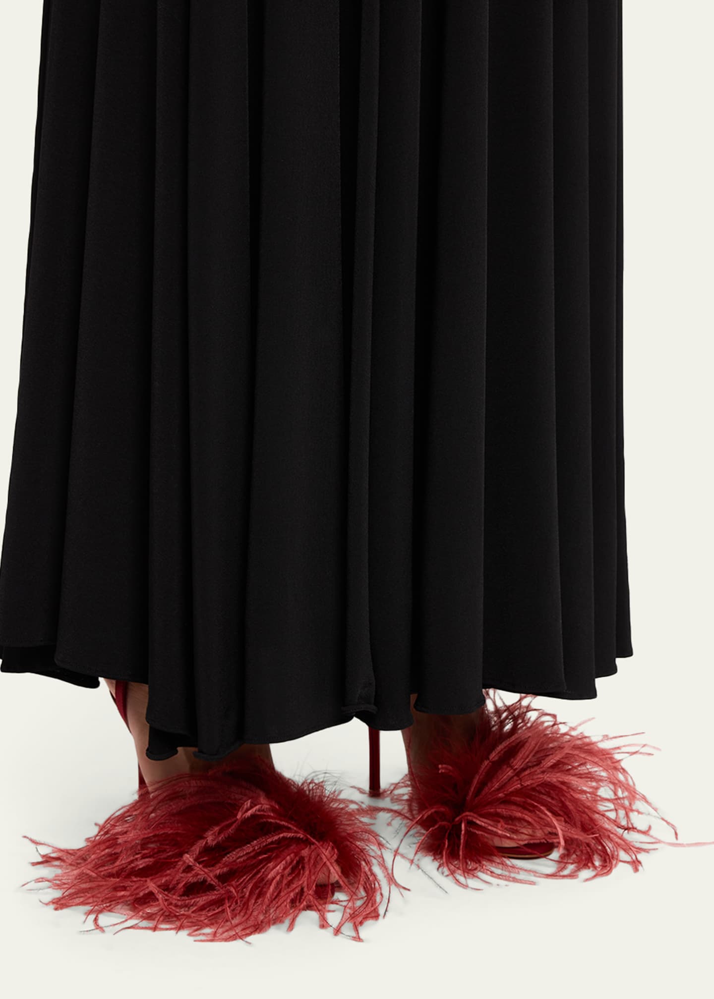 Christian Louboutin 100mm Miss Z Poupi Silk Feather Pumps - Bergdorf ...