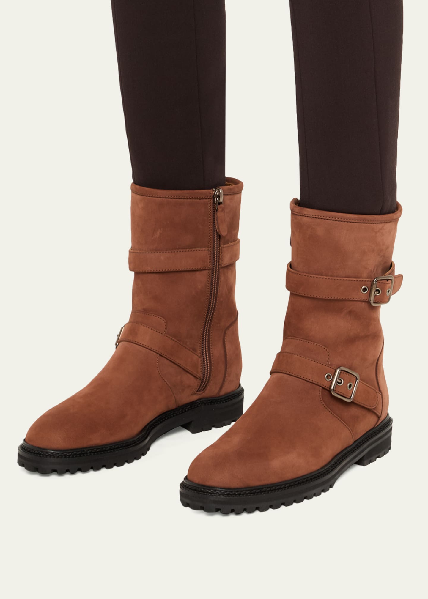 Manolo Blahnik Sulaltrosa Nubuck Lug-Sole Boots - Bergdorf Goodman