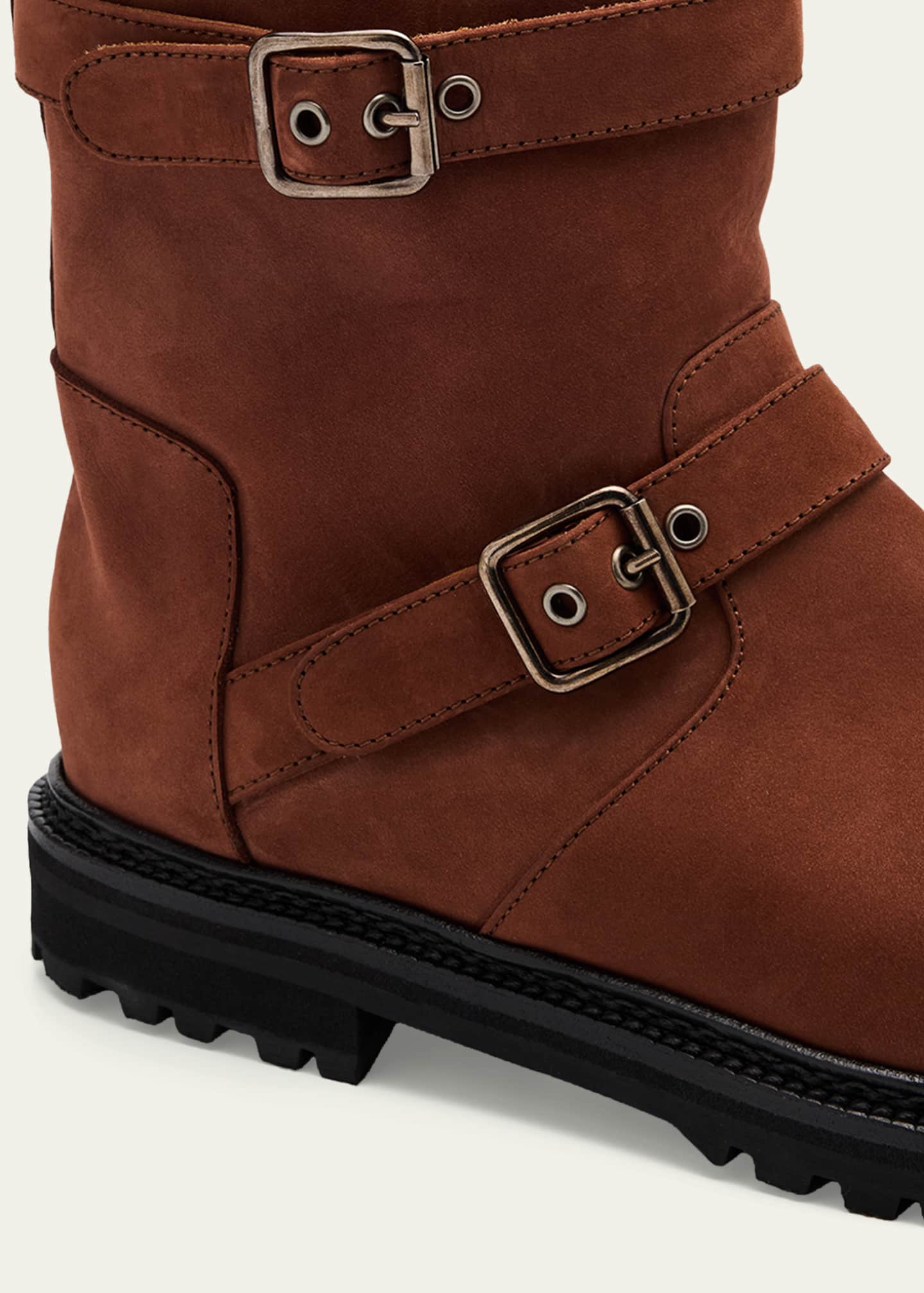 Manolo Blahnik Sulaltrosa Nubuck Lug-Sole Boots - Bergdorf Goodman