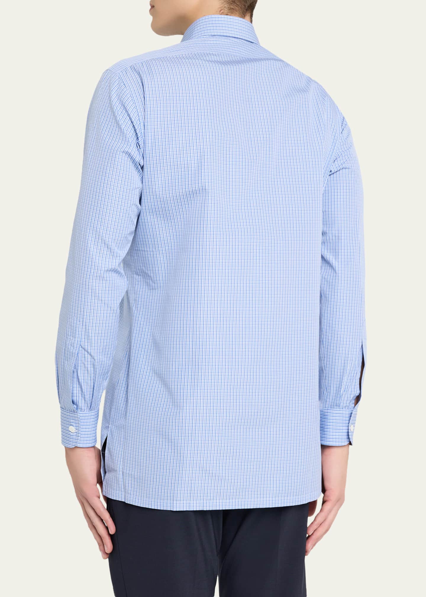 Charvet Men's Cotton Point Collar Micro-Plaid Sport Shirt - Bergdorf ...