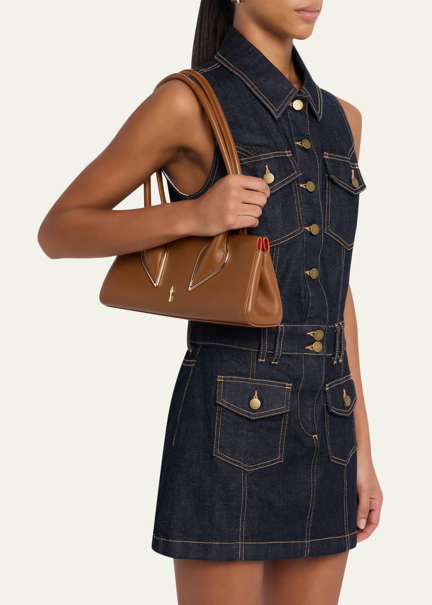 Christian Louboutin Venus Calf Leather Baguette Shoulder Bag - Bergdorf ...