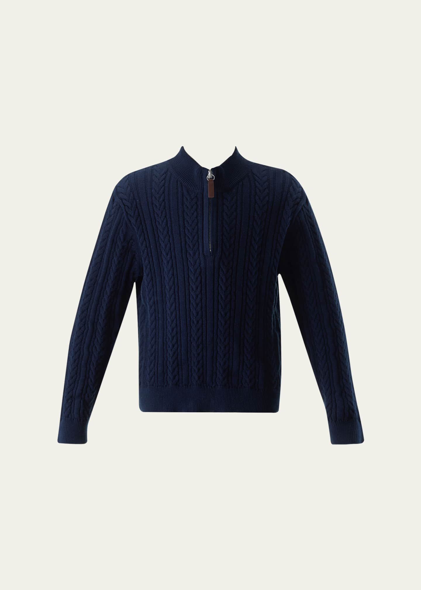 Rachel Riley Boy's Half-Zip Cable-Knit Sweater, Size 2-10 - Bergdorf ...