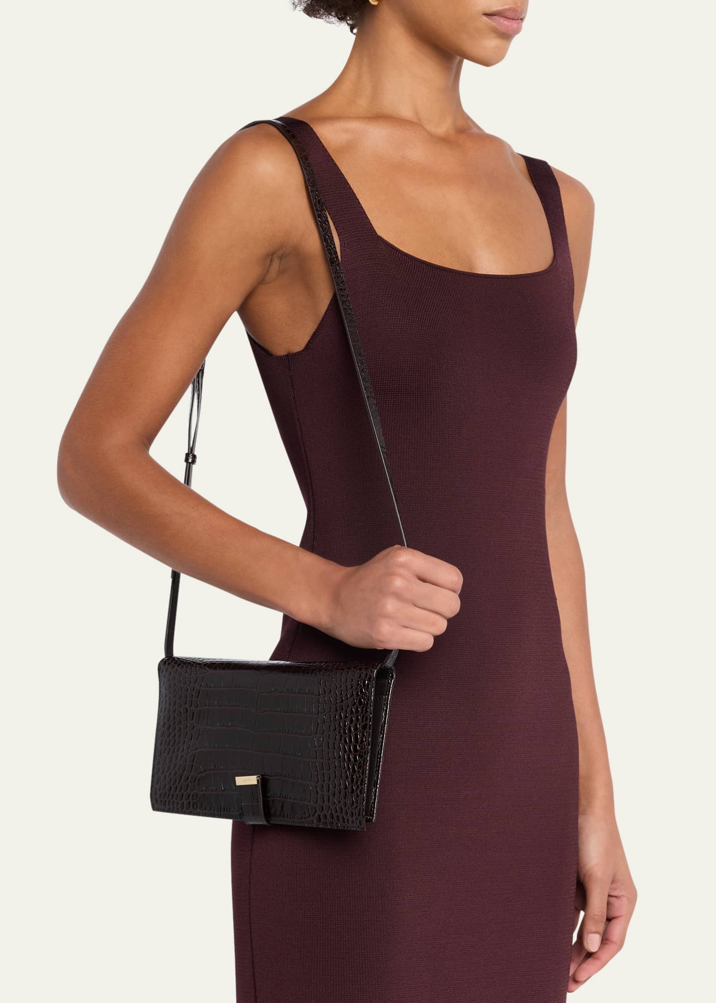 TOM FORD Organizer Shoulder Bag in Croc-Embossed Leather - Bergdorf Goodman