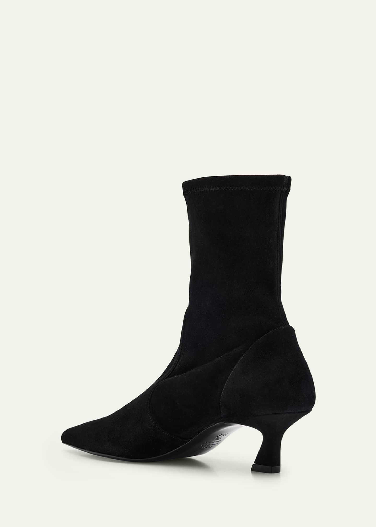 Stuart Weitzman 50mm Vinnie Suede Stretch Booties - Bergdorf Goodman