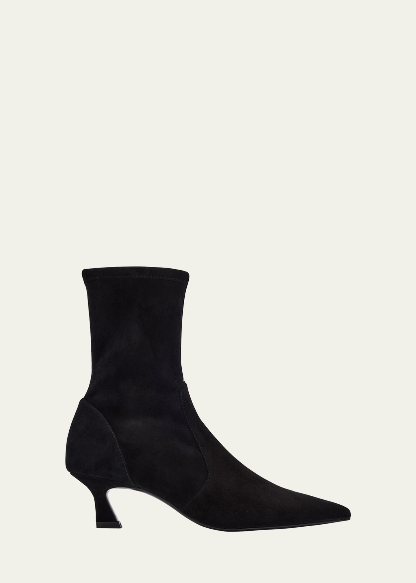Stuart Weitzman 50mm Vinnie Suede Stretch Booties - Bergdorf Goodman