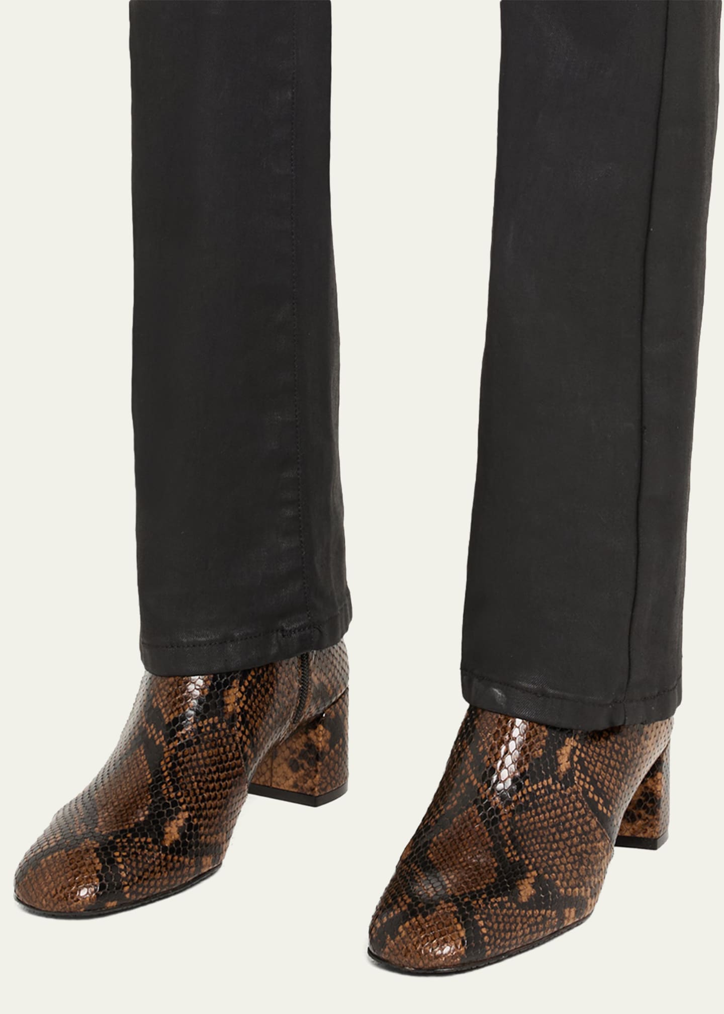 Stuart Weitzman Maeve Snake-Printed Leather Booties - Bergdorf Goodman