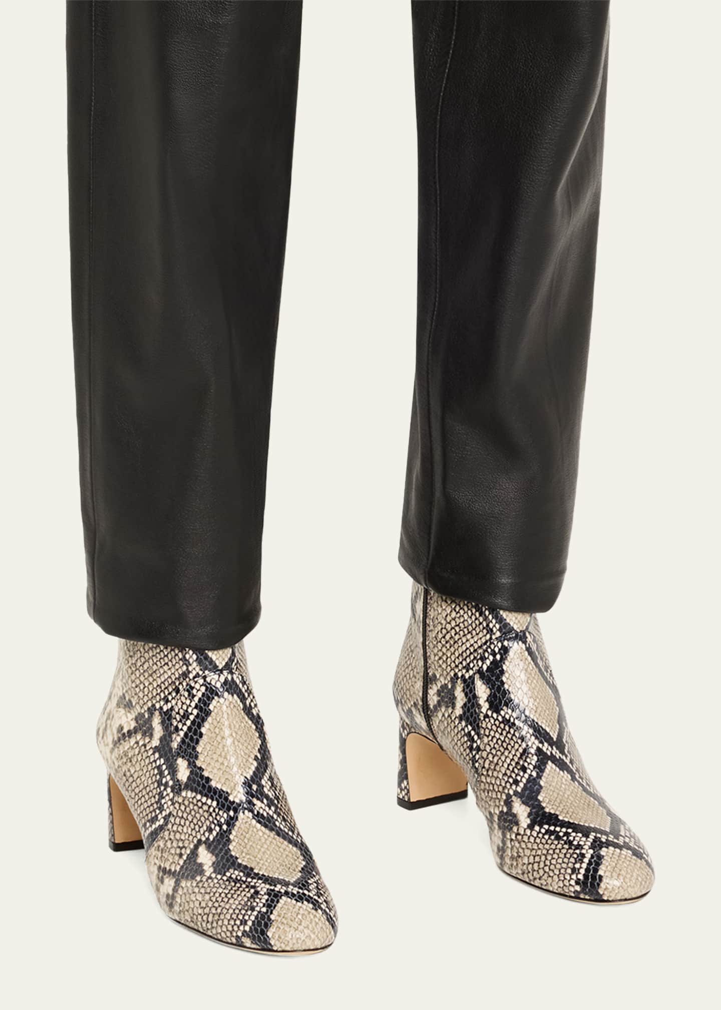Stuart Weitzman Babette Snake-Printed Leather Booties - Bergdorf Goodman
