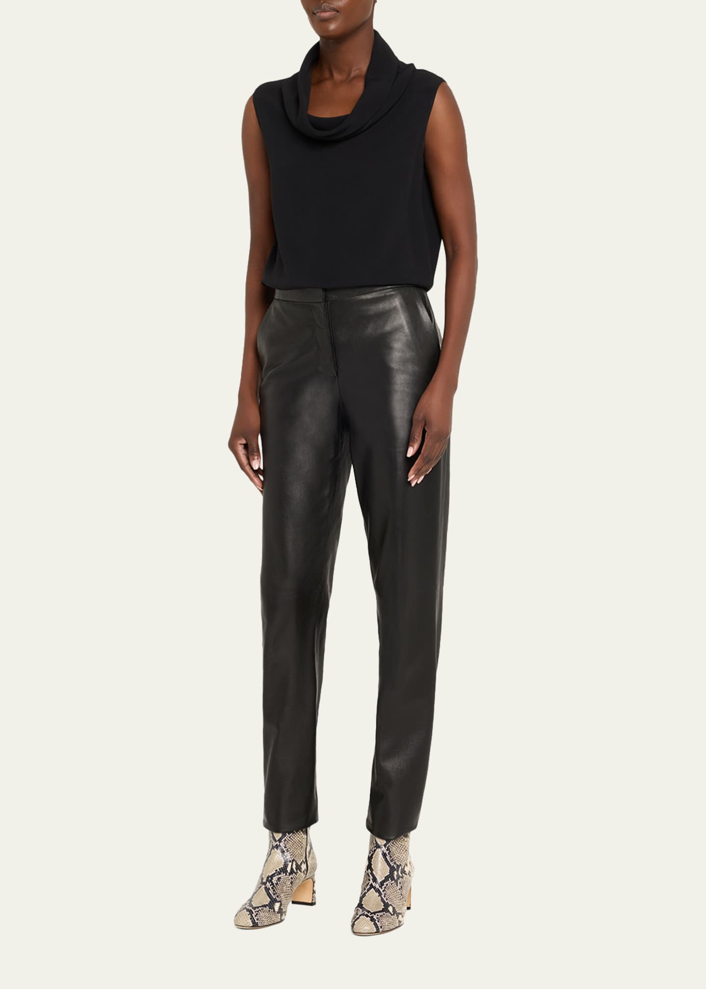 Stuart Weitzman Babette Snake-Printed Leather Booties - Bergdorf Goodman