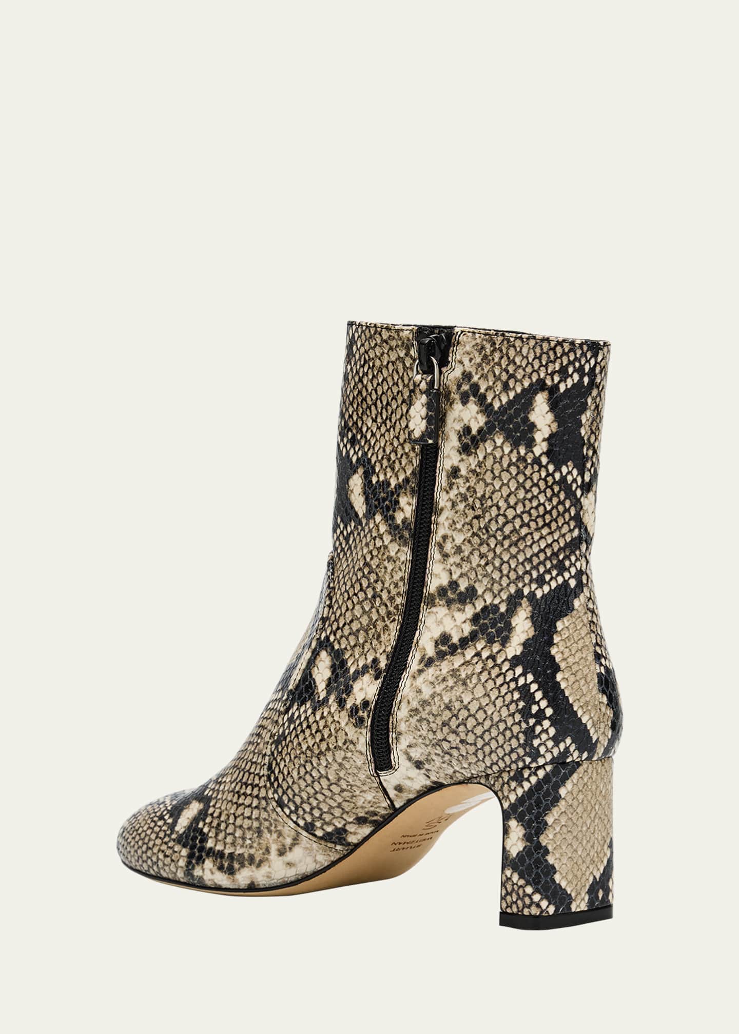 Stuart Weitzman Babette Snake-Printed Leather Booties - Bergdorf Goodman