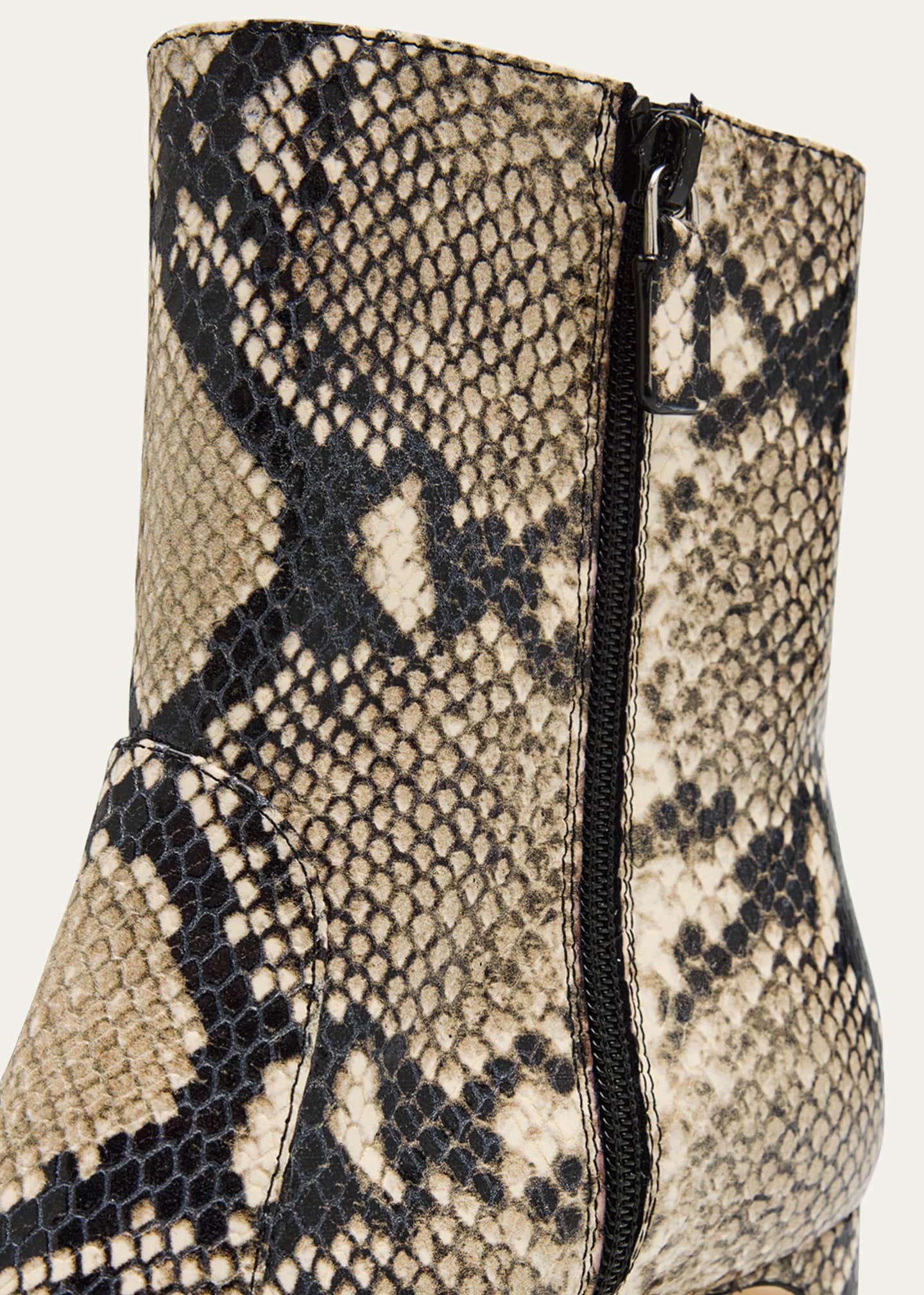 Stuart Weitzman Babette Snake-Printed Leather Booties - Bergdorf Goodman