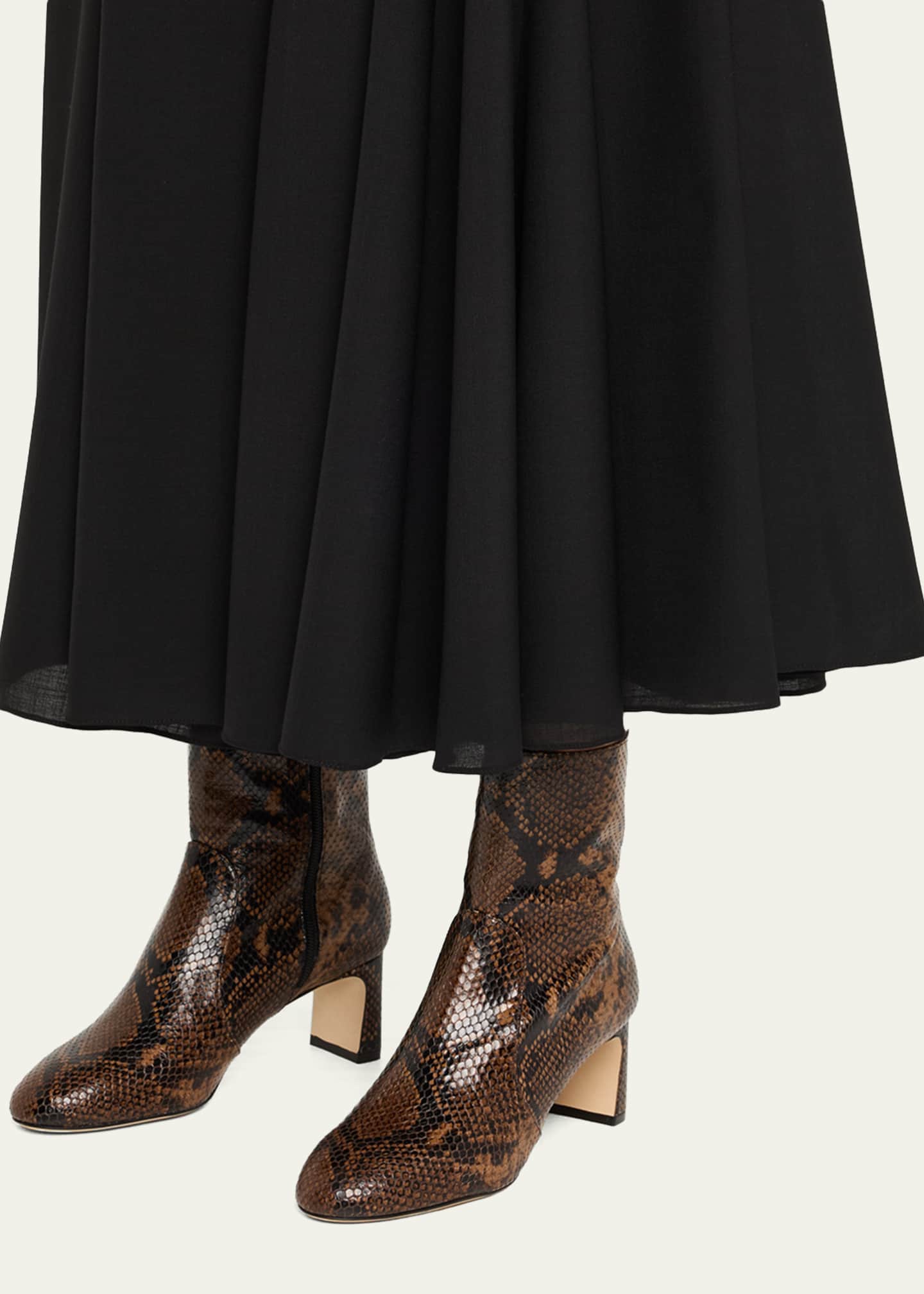 Stuart Weitzman Babette Snake-Printed Leather Booties - Bergdorf Goodman