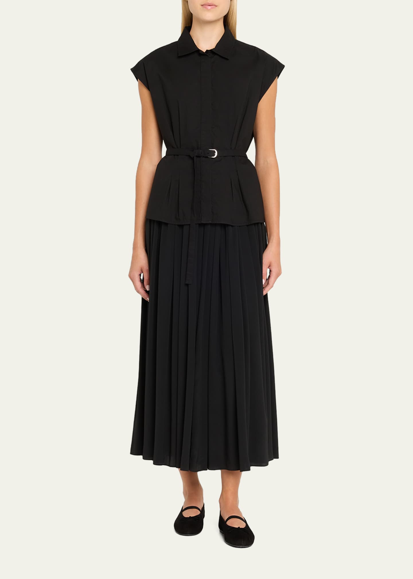 Stuart Weitzman Prima Suede Mary Jane Ballerina Flats - Bergdorf Goodman