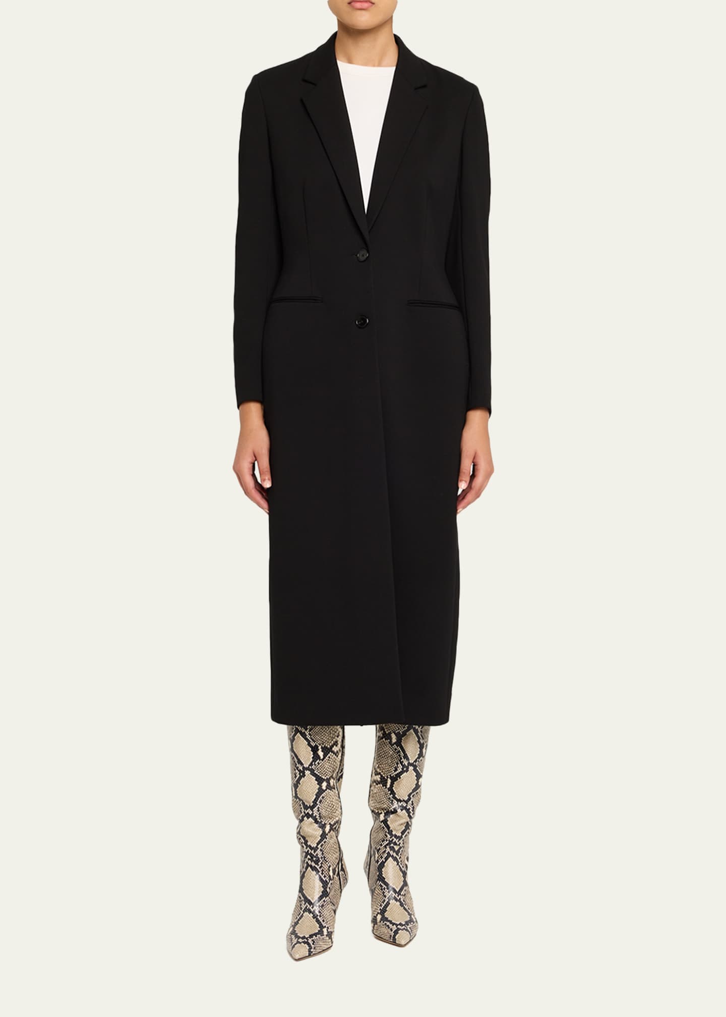 Stuart Weitzman 85mm Vinnie Snake-Printed Leather Knee-High Boots ...