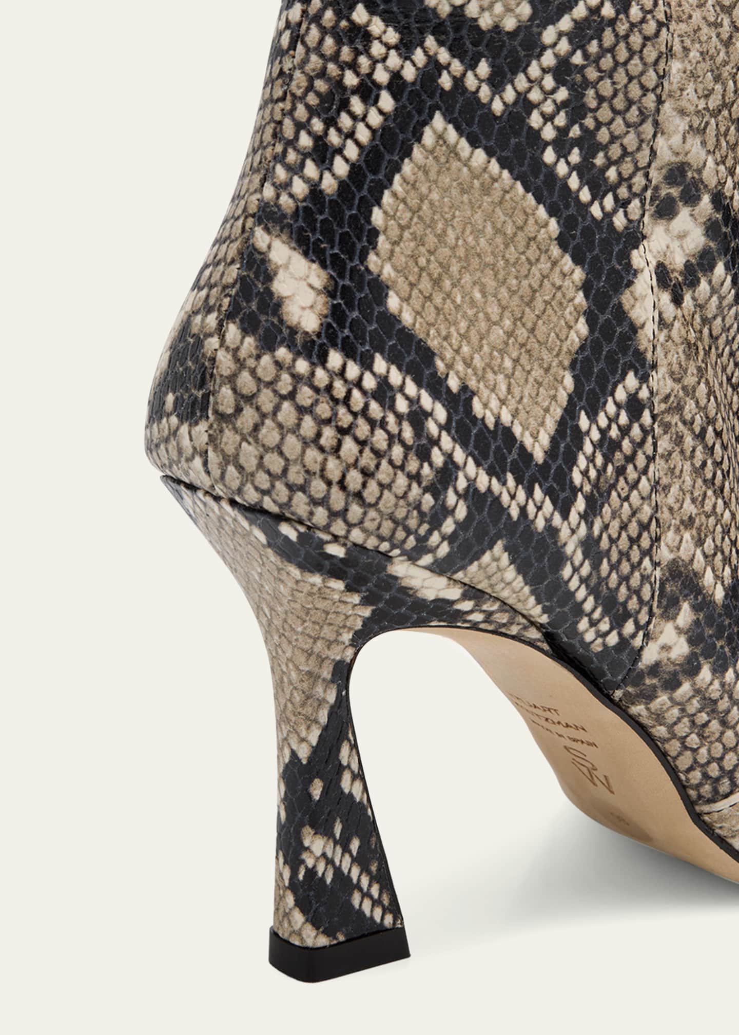 Stuart Weitzman 85mm Vinnie Snake-Printed Leather Knee-High Boots ...