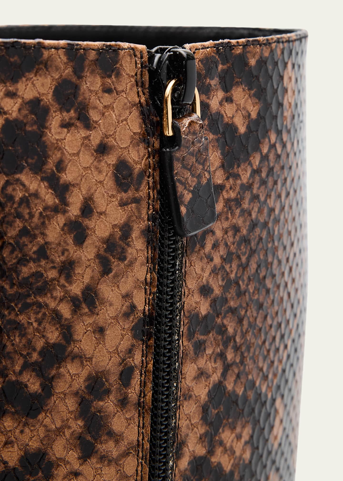 Stuart Weitzman 50mm Vinnie Snake-Printed Leather Knee-High Boots ...