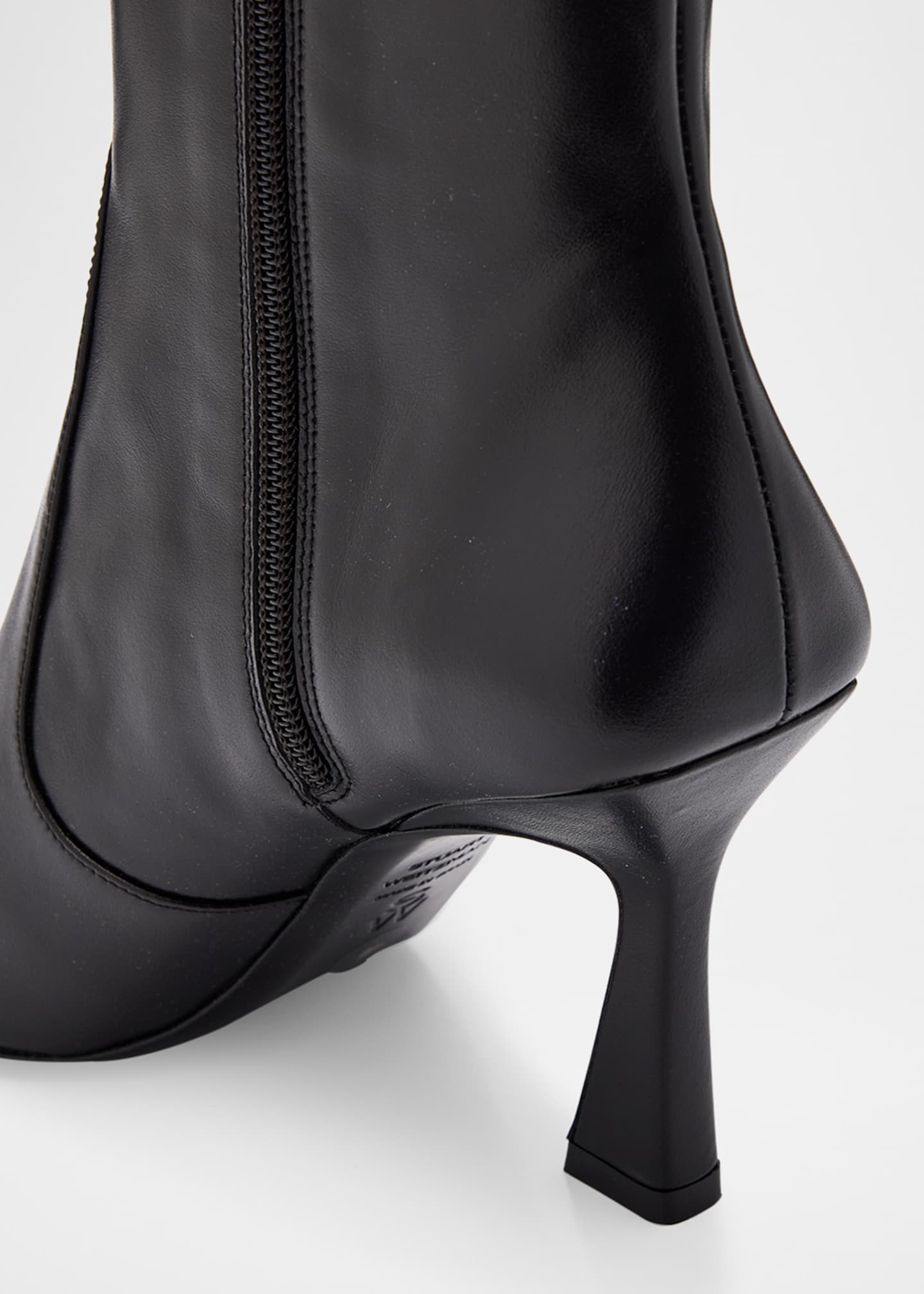 Stuart Weitzman 85mm Vinnie Leather Zip Booties - Bergdorf Goodman