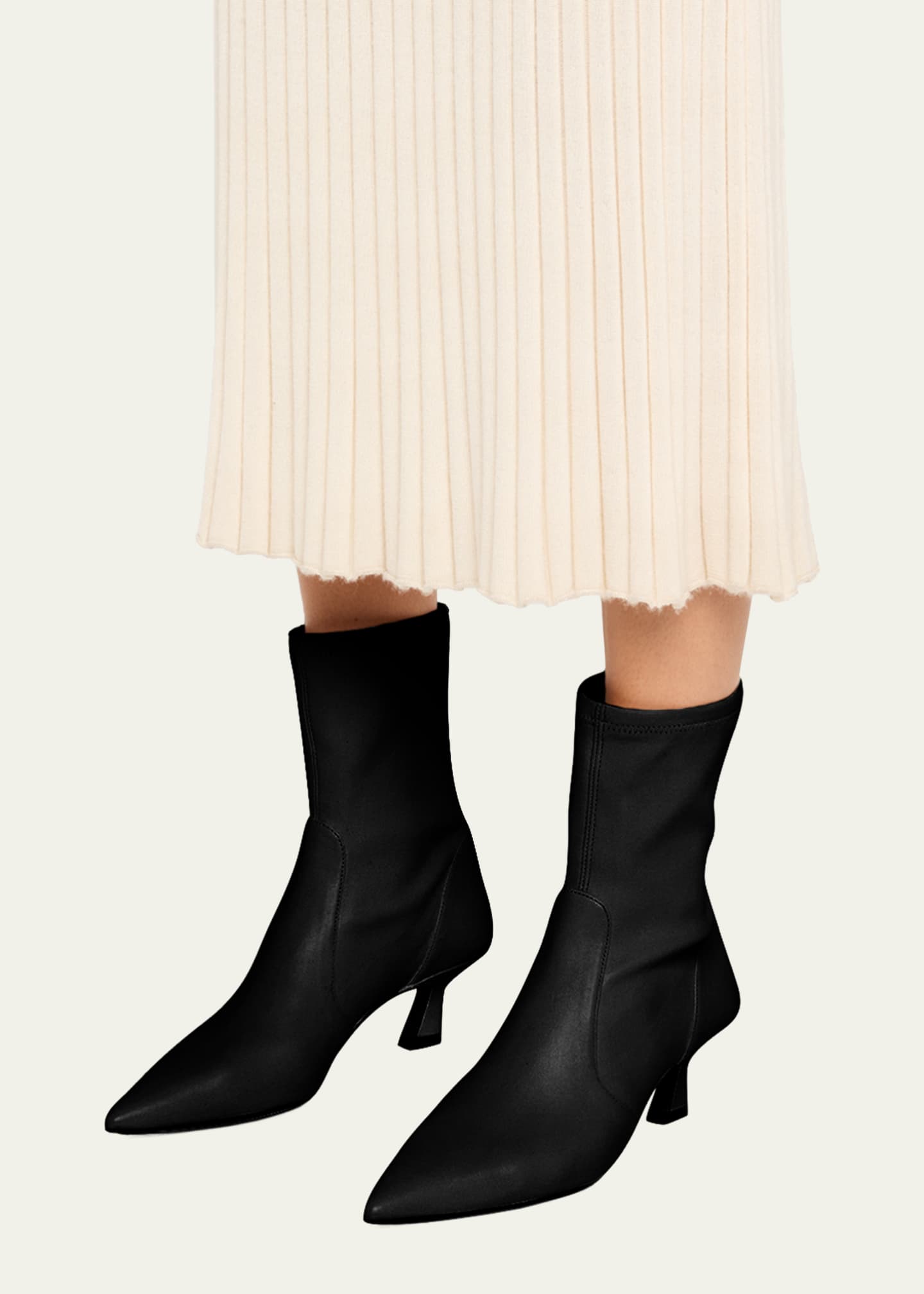 Stuart Weitzman 50mm Vinnie Stretch Leather Booties - Bergdorf Goodman