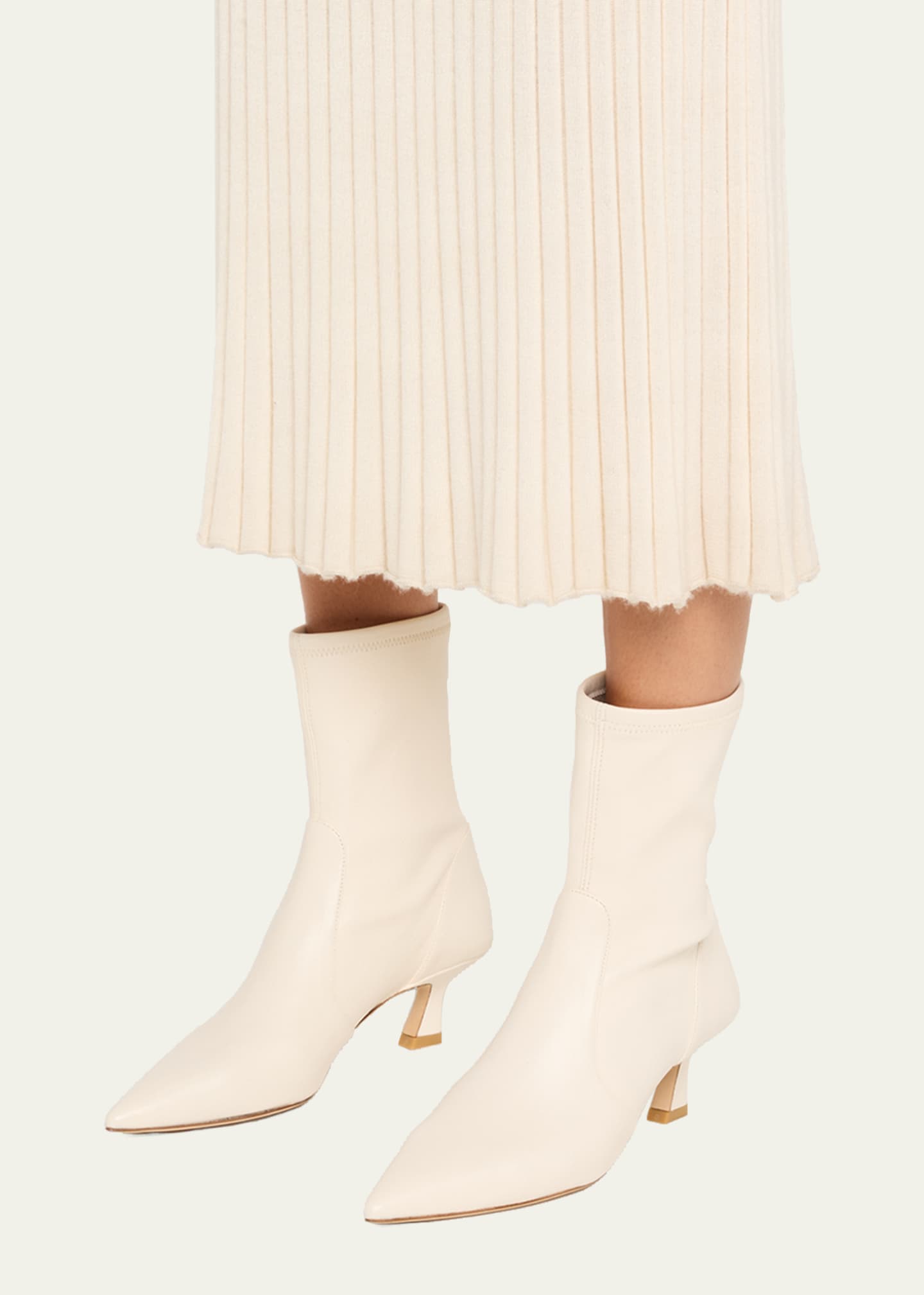 Stuart Weitzman 50mm Vinnie Stretch Leather Booties - Bergdorf Goodman