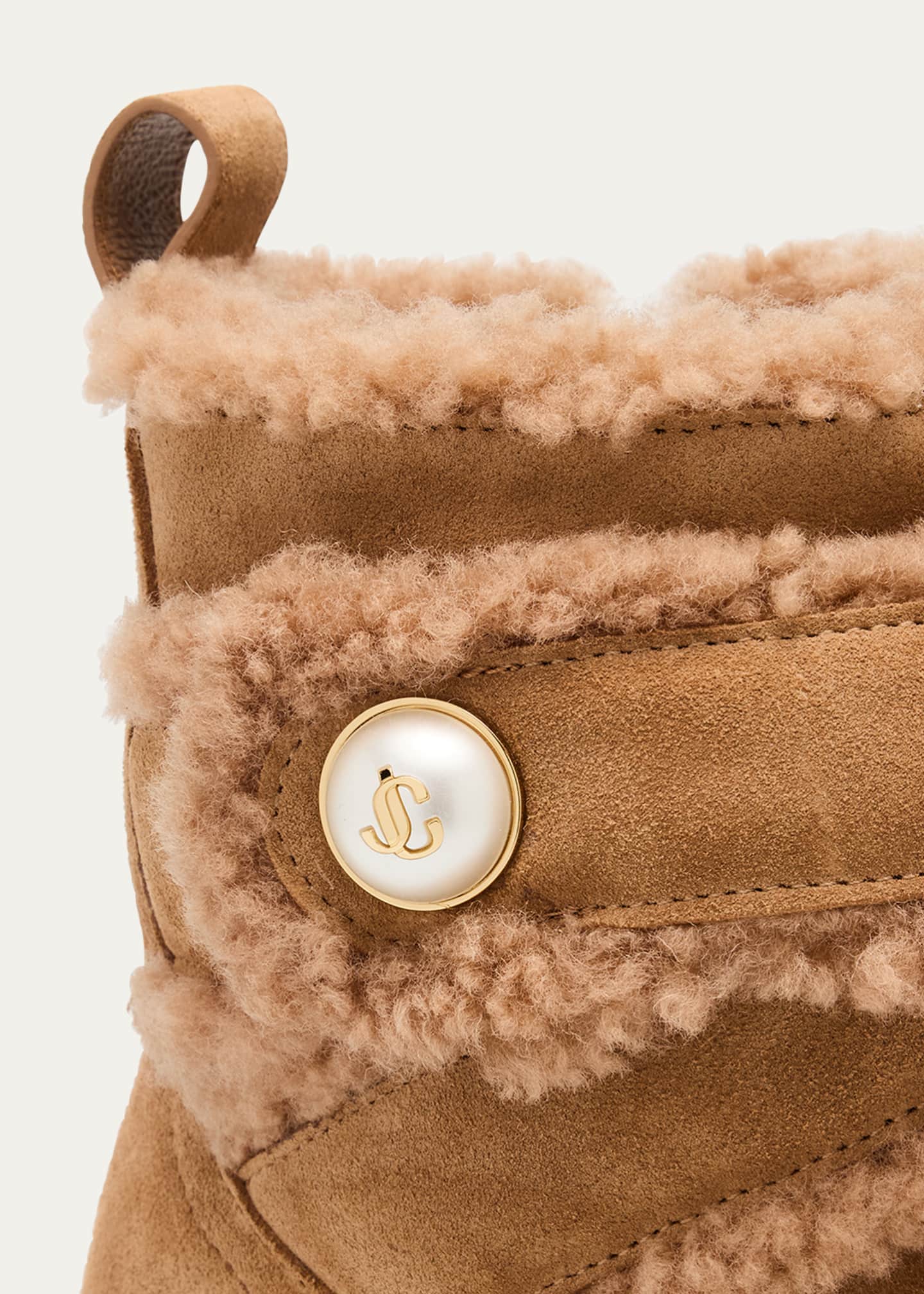 Jimmy Choo Meena Suede and Shearling Zip Ankle Boots - Bergdorf Goodman