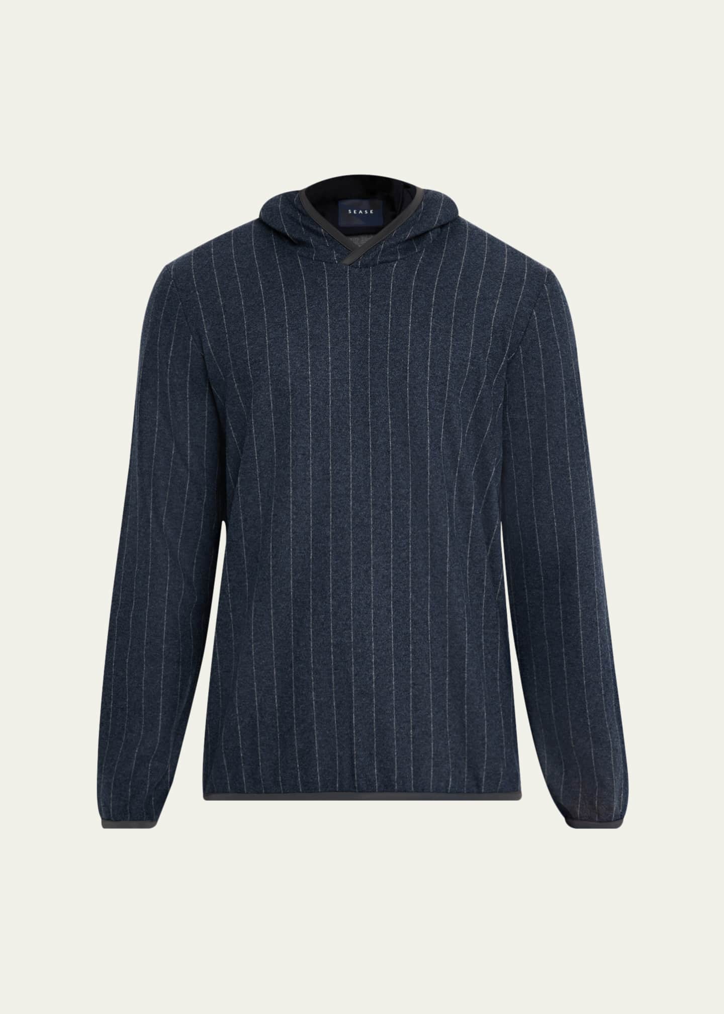 Sease Men's Drone Wool and Cashmere Stripe Hoodie - Bergdorf Goodman