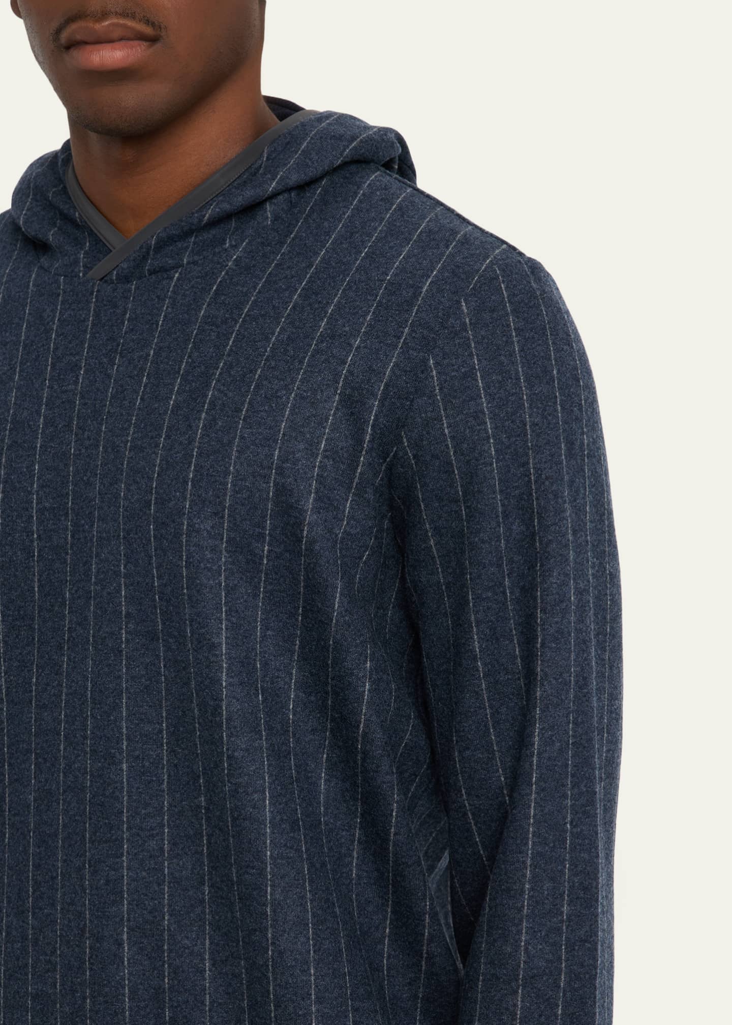 Sease Men's Drone Wool and Cashmere Stripe Hoodie - Bergdorf Goodman